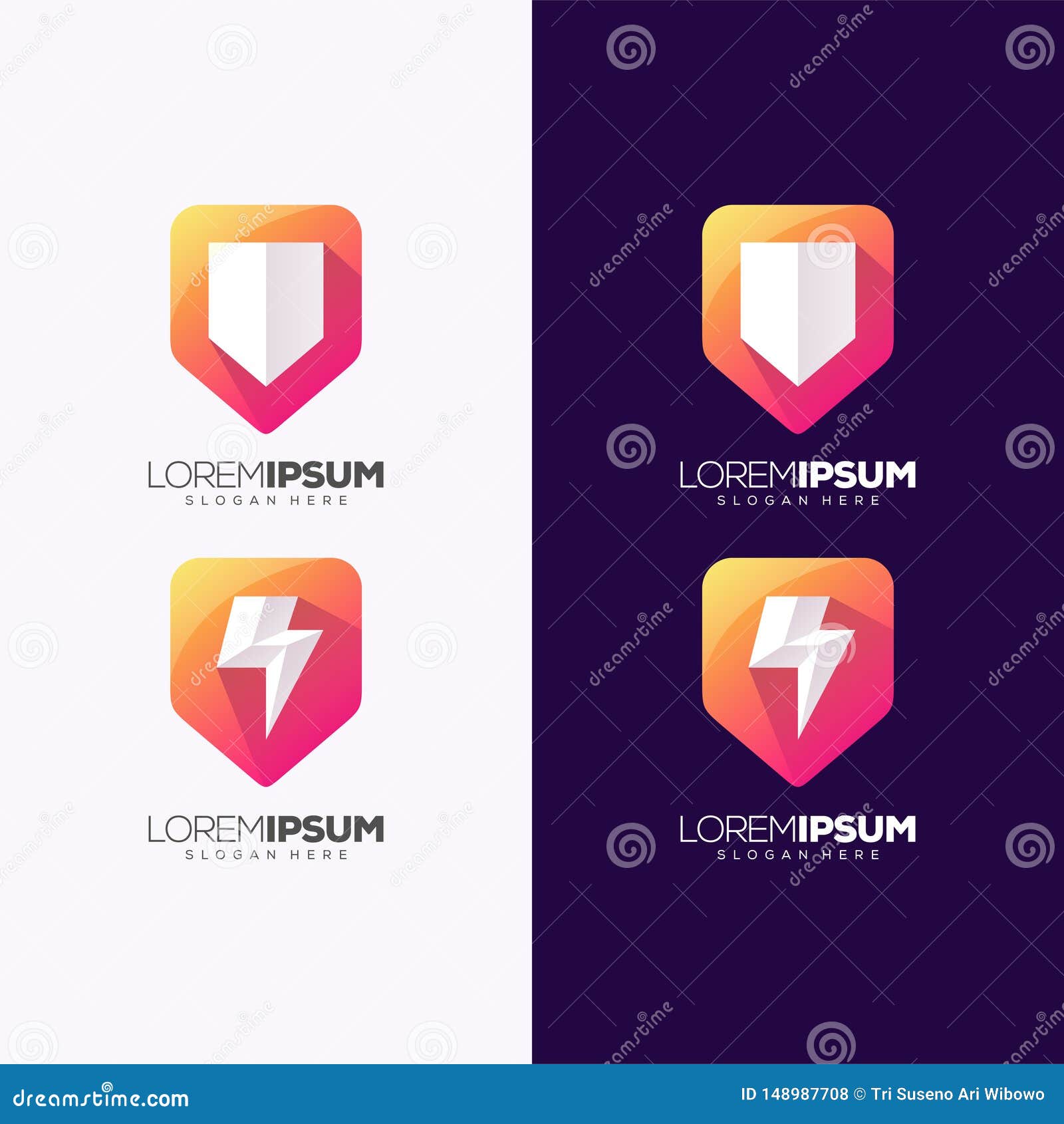 Energy Shield Logo Design Vector Illustration Stock Illustration ...
