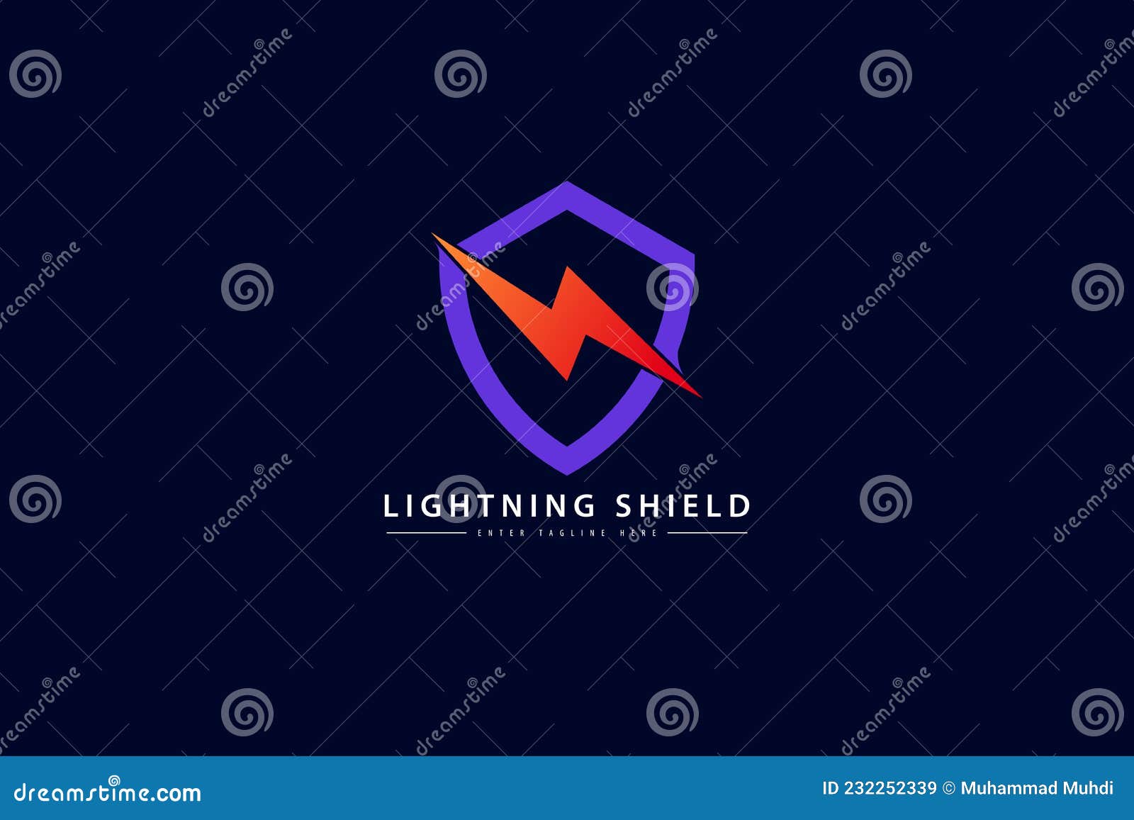 Energy Shield Logo Thunder Shield Logo Vector Flat Design Stock Vector ...