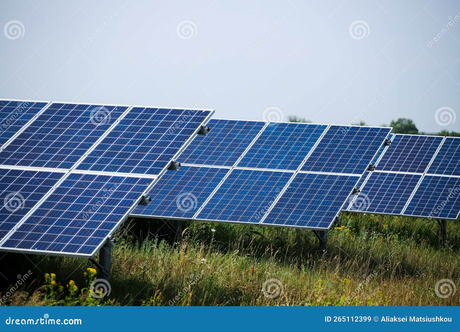Energy Solar Panel Fields on the Green Hills Stock Image - Image of ...