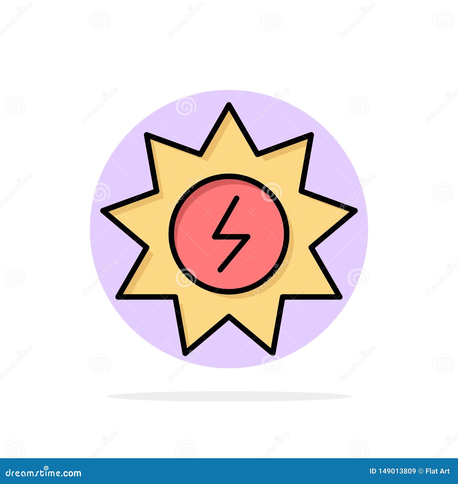 Energy, Solar, Energy, Power Abstract Circle Background Flat Color Icon ...