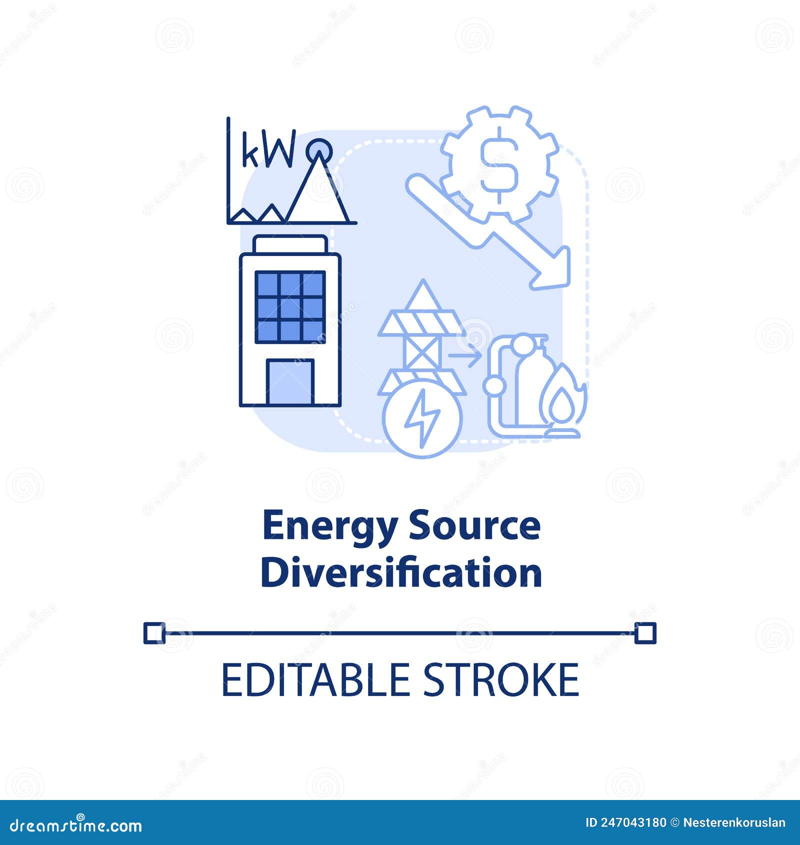 Energy Source Diversification Blue Light Concept Icon Stock Vector ...