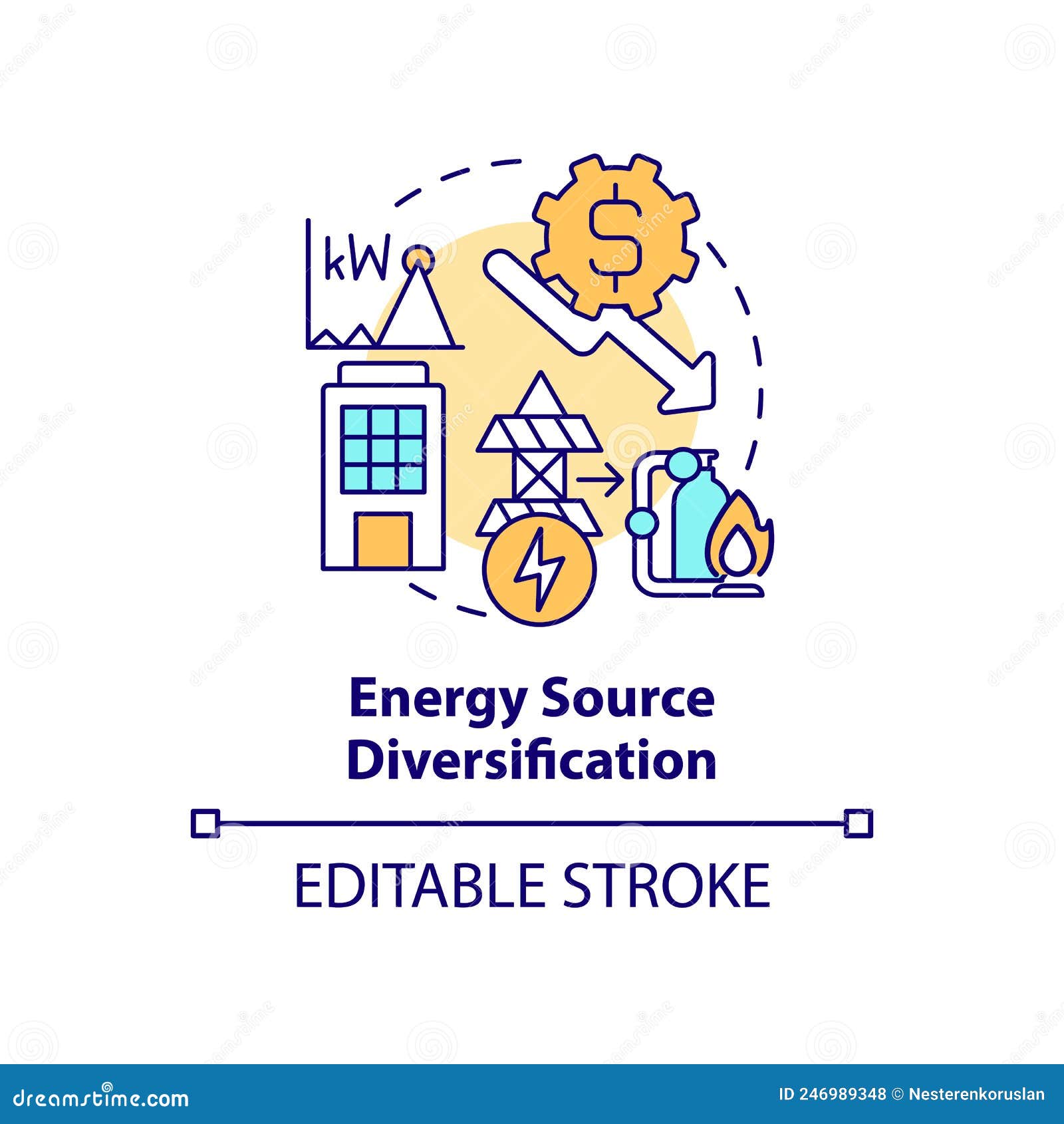 Energy Source Diversification Concept Icon Stock Vector - Illustration ...