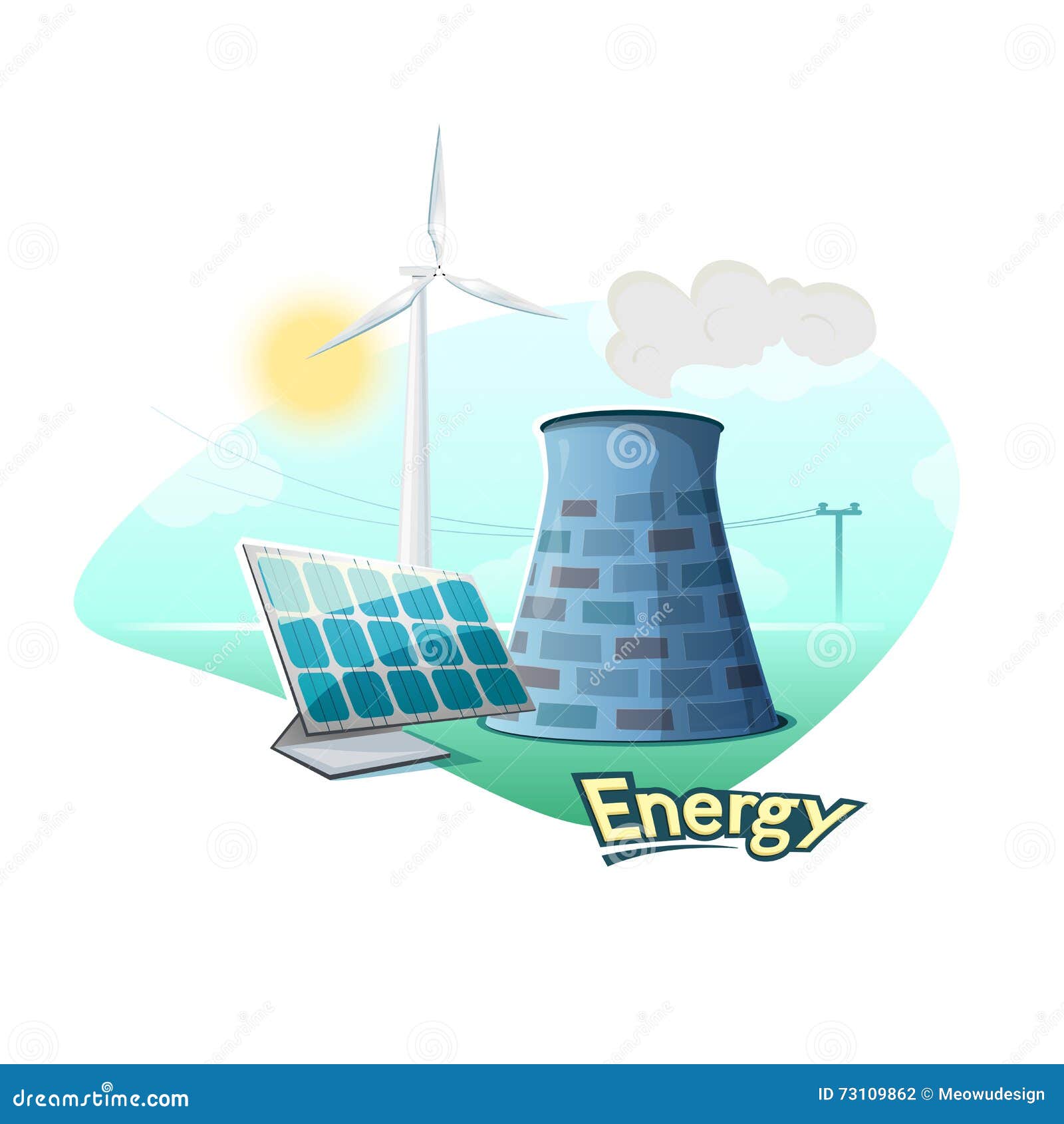 Energy Sources Concept Design, Vector Illustration Stock Vector ...