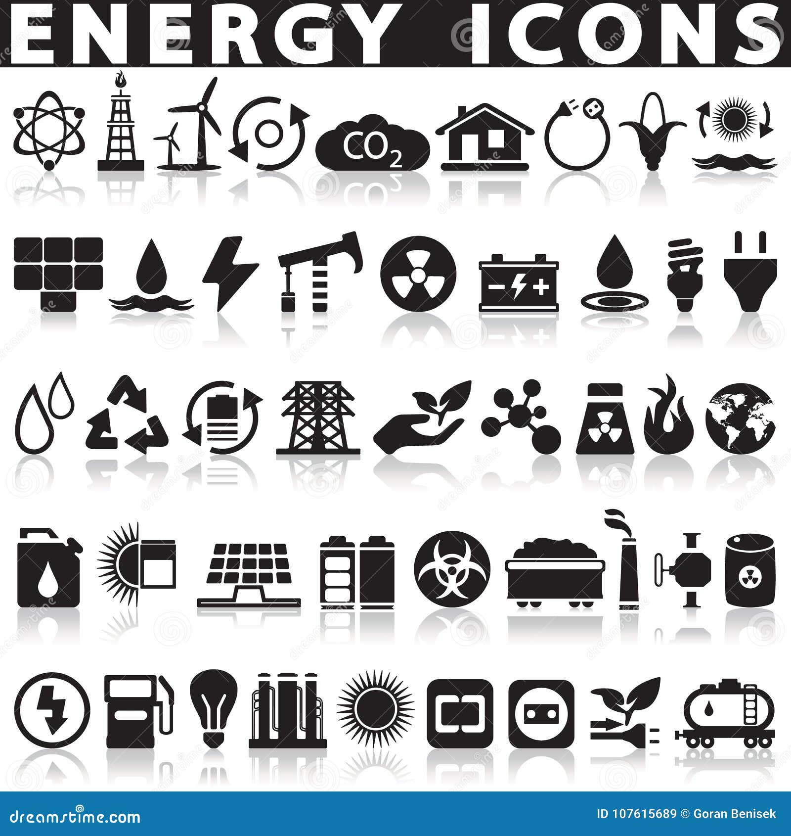 Black White Electricity Energy Source Icons Stock Illustrations – 411 ...