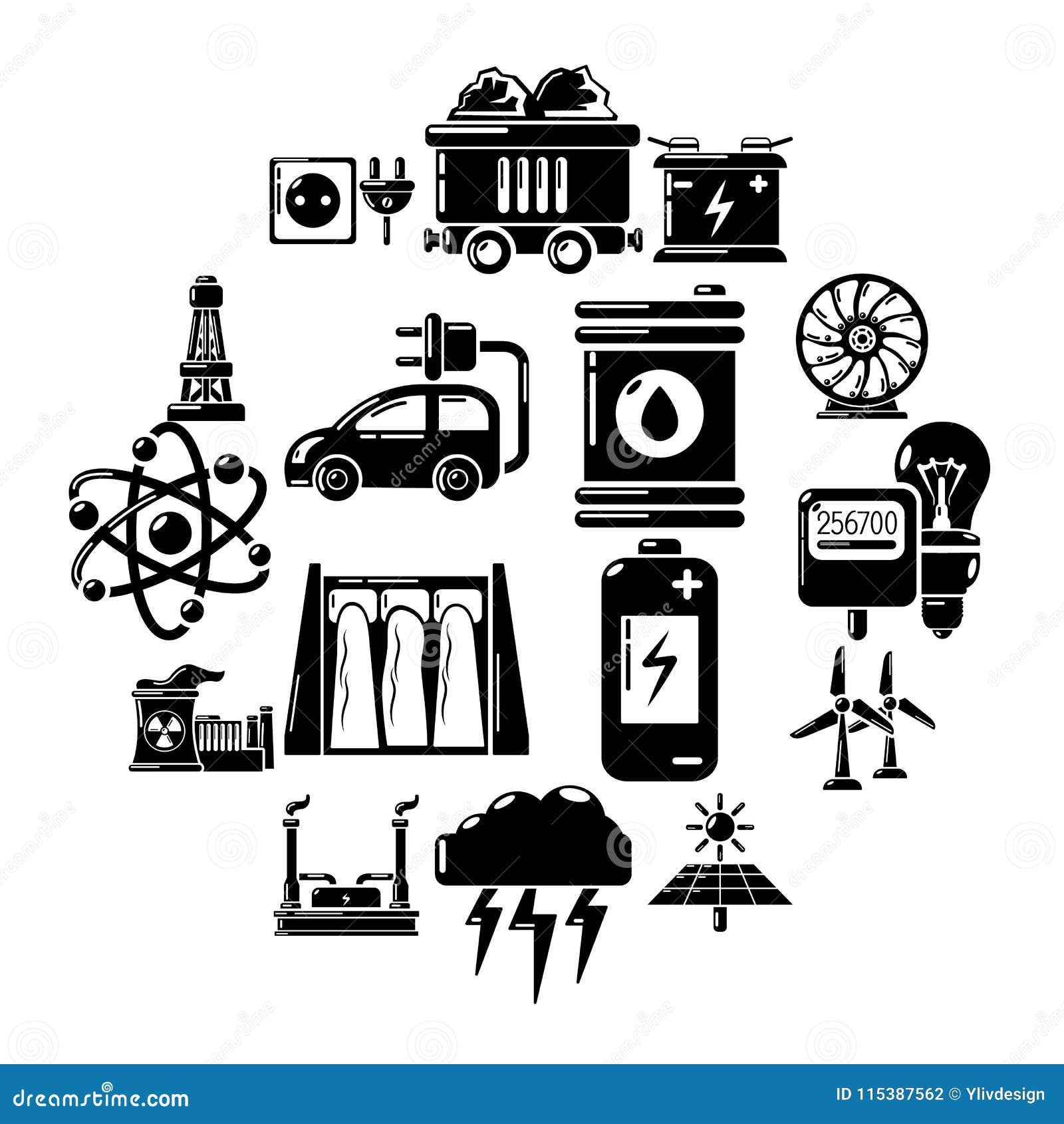 Energy Sources Icons Set, Simple Style Stock Vector - Illustration of ... Energy Sources Icons Set, Simple Style Stock Vector - Illustration of ...