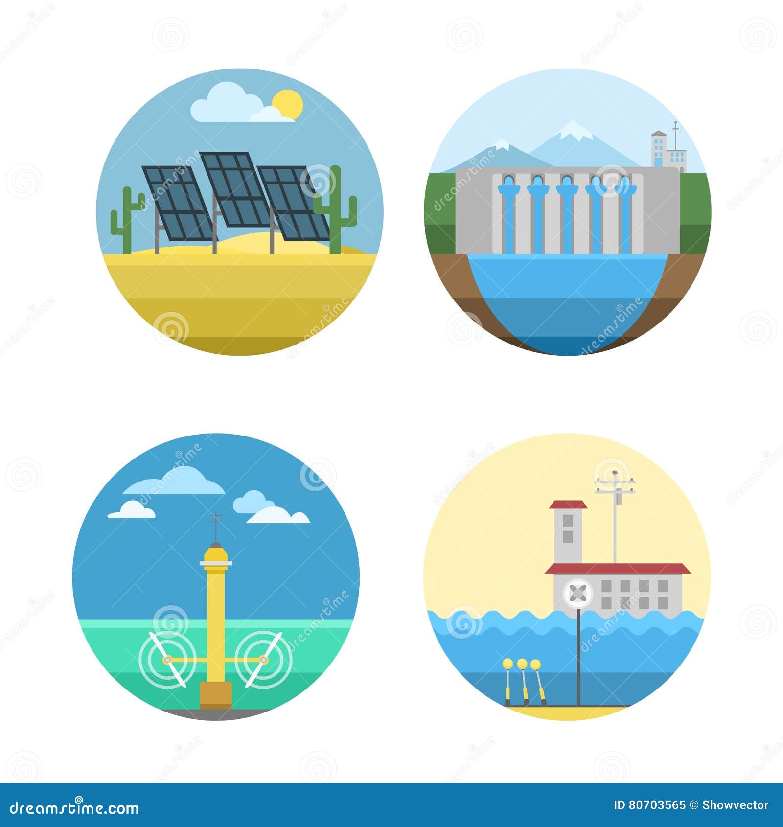 Energy Sources Vector Illustration. Stock Vector - Illustration of ...