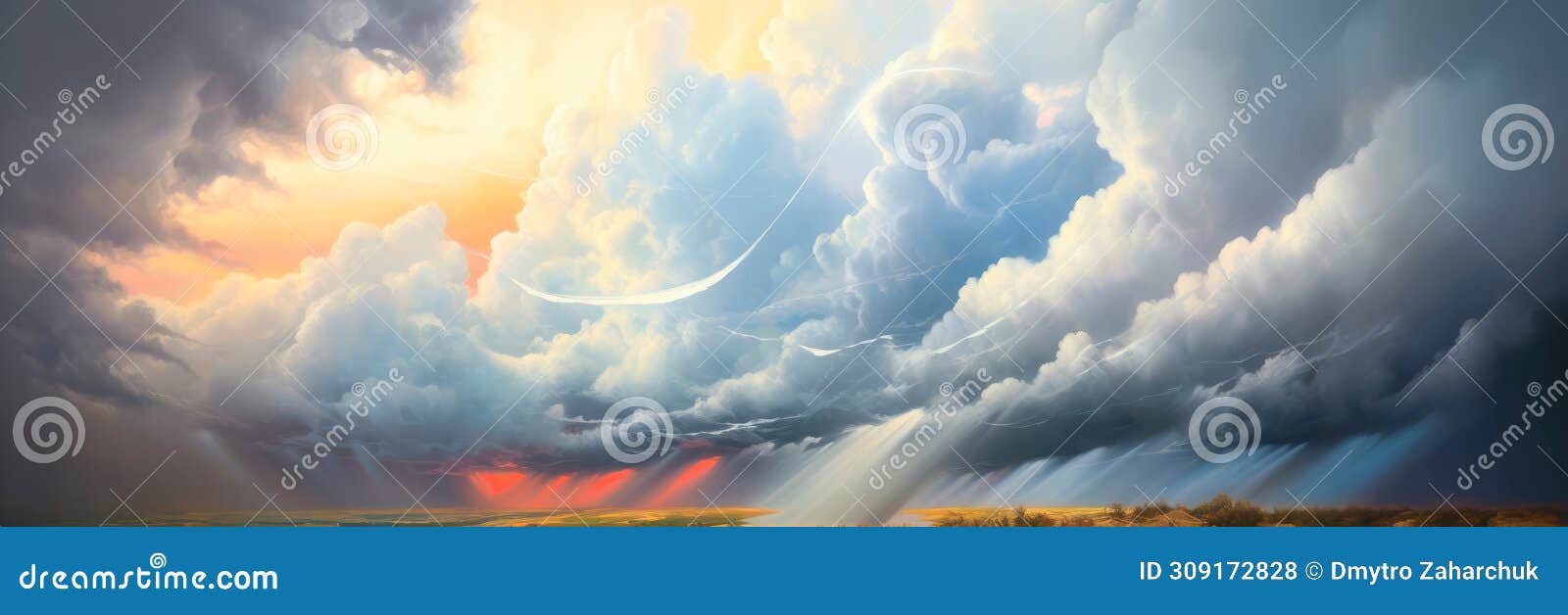 Energy of Spring Storms with Dramatic Rolling Clouds, Lightning Strikes ...