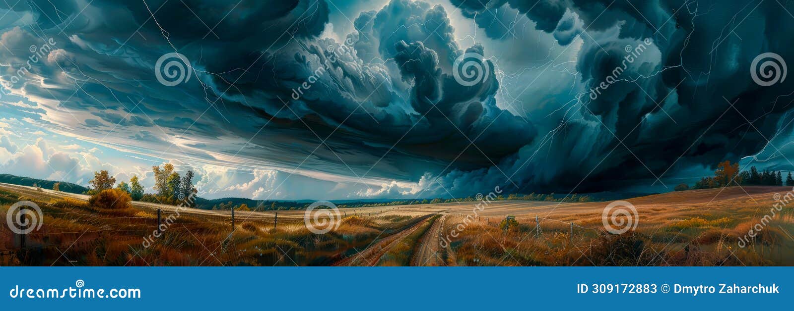 Energy of Spring Storms with Dramatic Rolling Clouds, Lightning Strikes ...