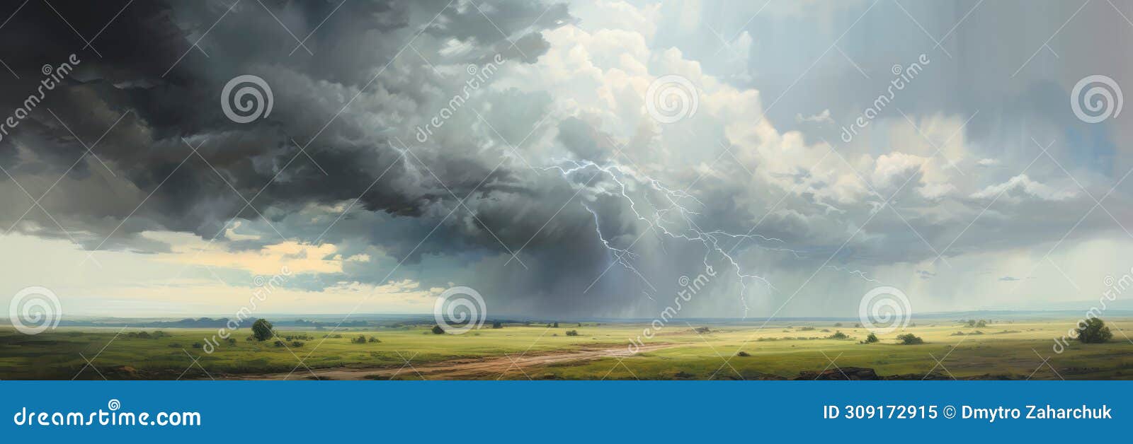 Energy of Spring Storms with Dramatic Rolling Clouds, Lightning Strikes ...