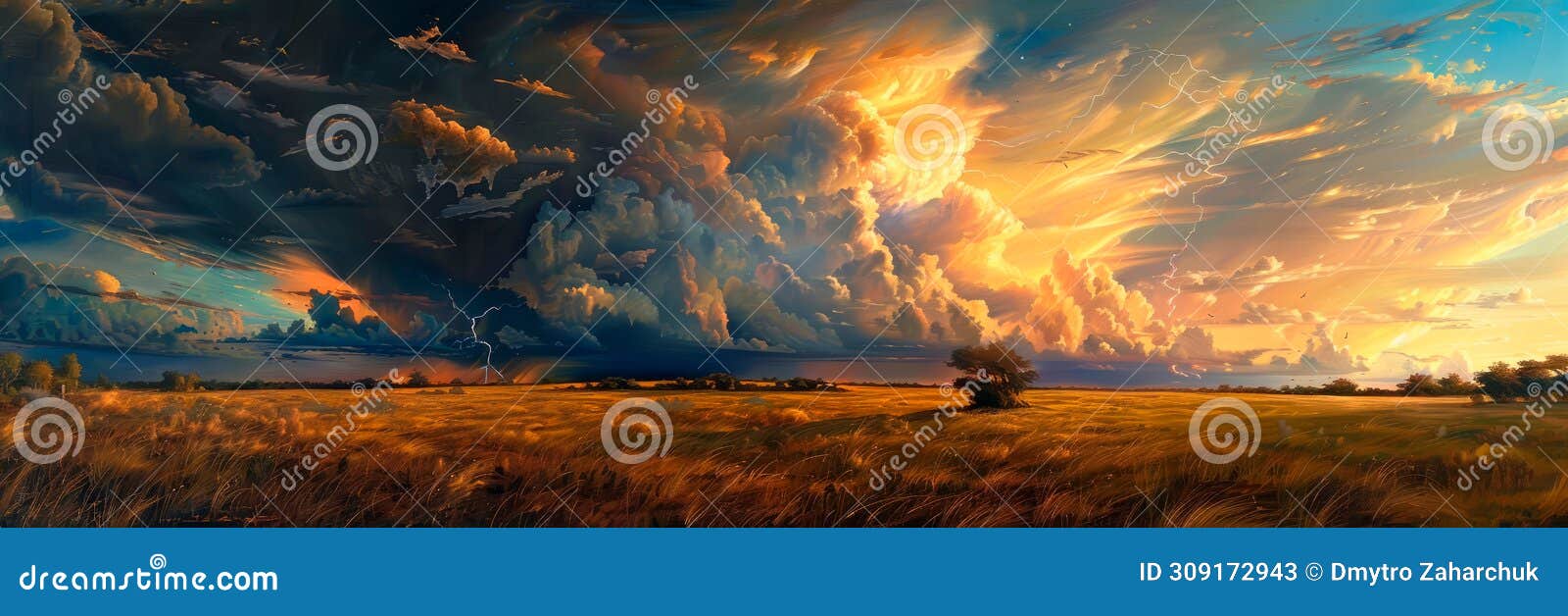 Energy of Spring Storms with Dramatic Rolling Clouds, Lightning Strikes ...