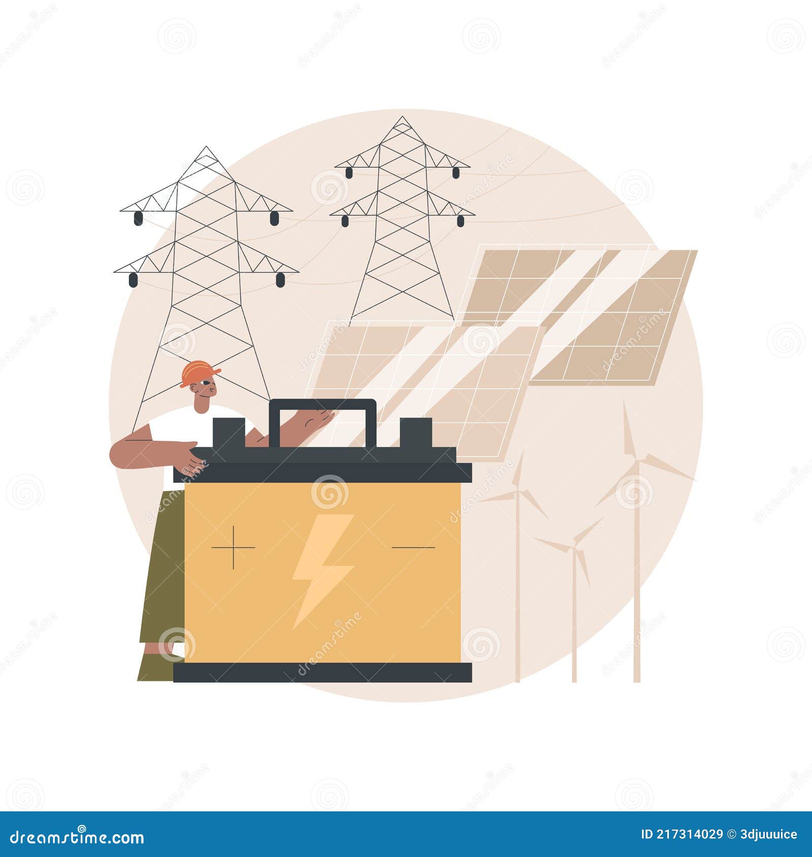 Energy Storage Abstract Concept Vector Illustration. Stock Vector ...