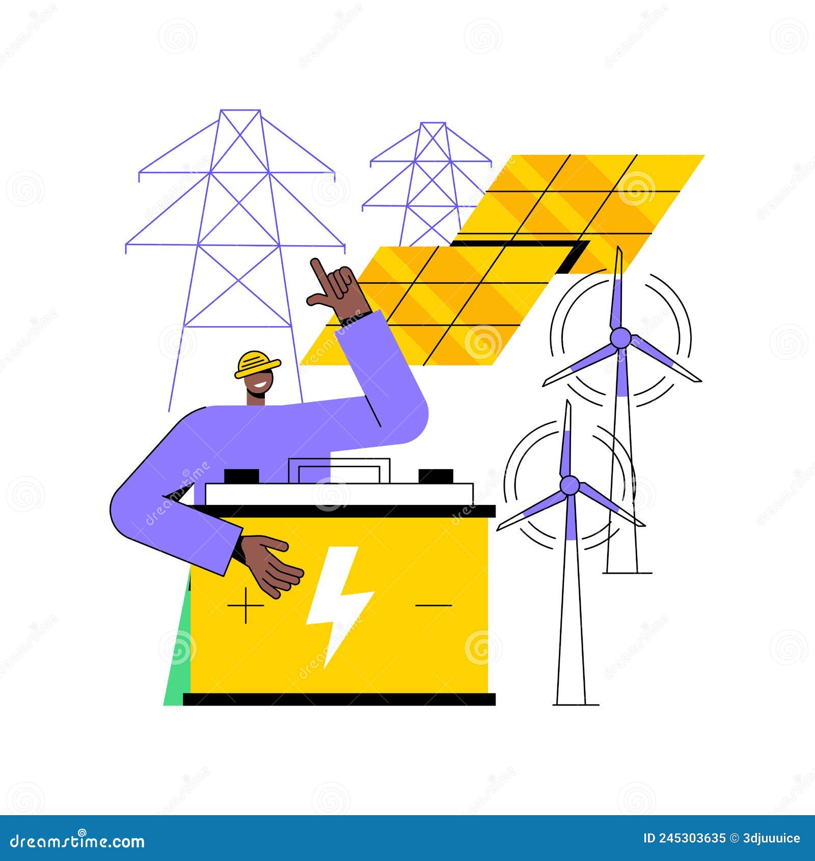 Energy Storage Abstract Concept Vector Illustration. Stock Vector ...