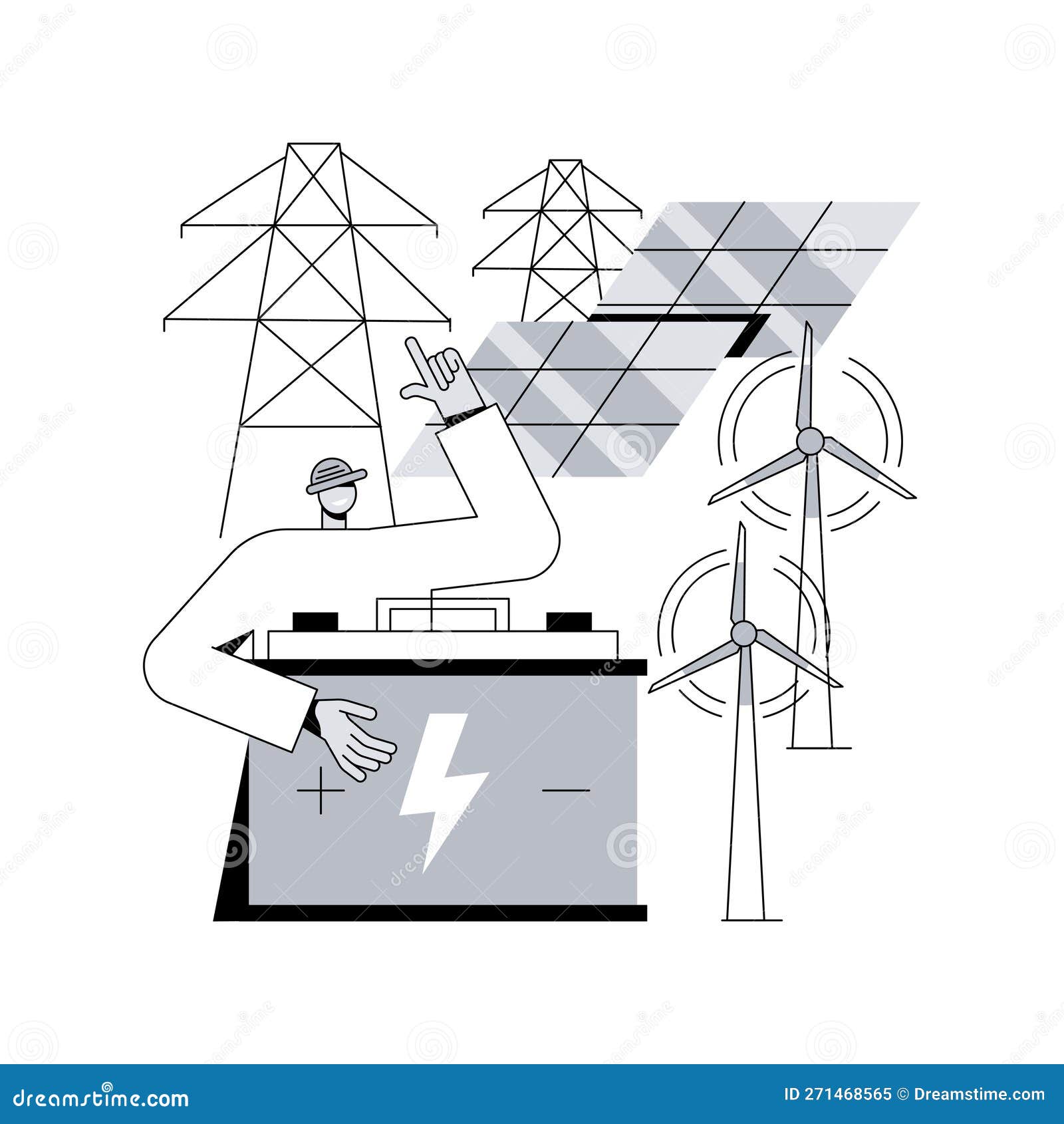 Energy Storage Abstract Concept Vector Illustration. Stock Vector ...