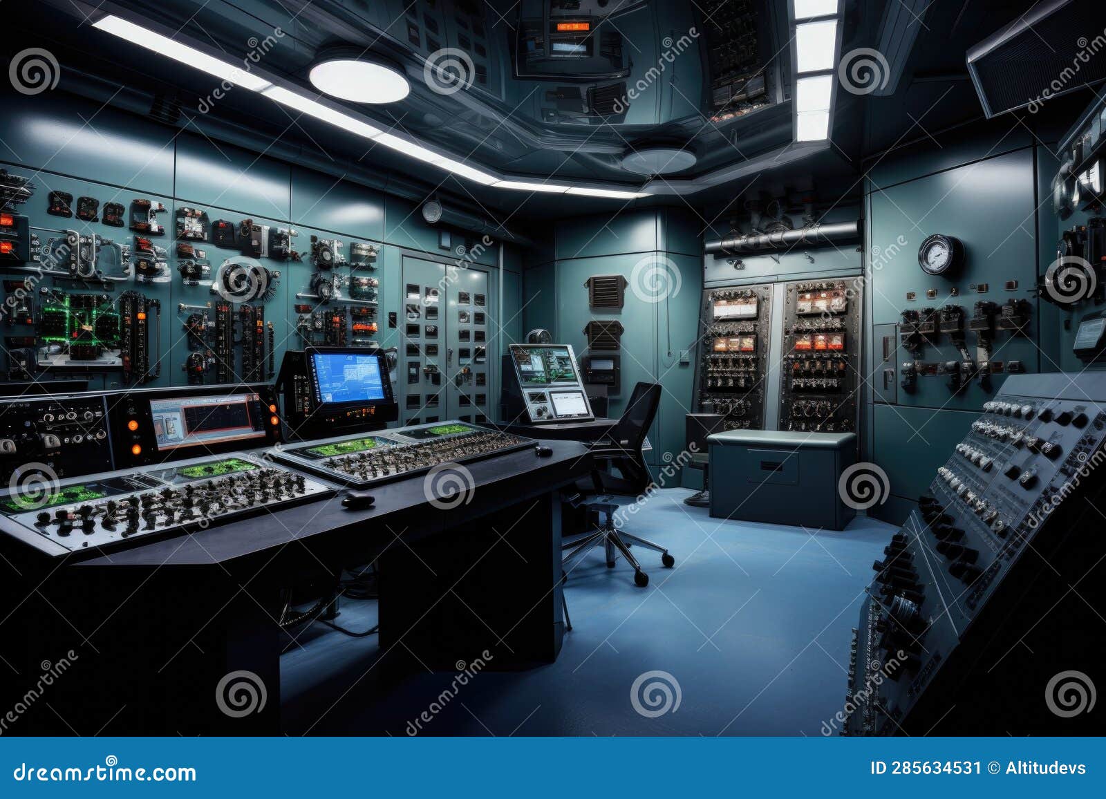 Energy Storage Control Room with Monitors and Equipment Stock Image ...