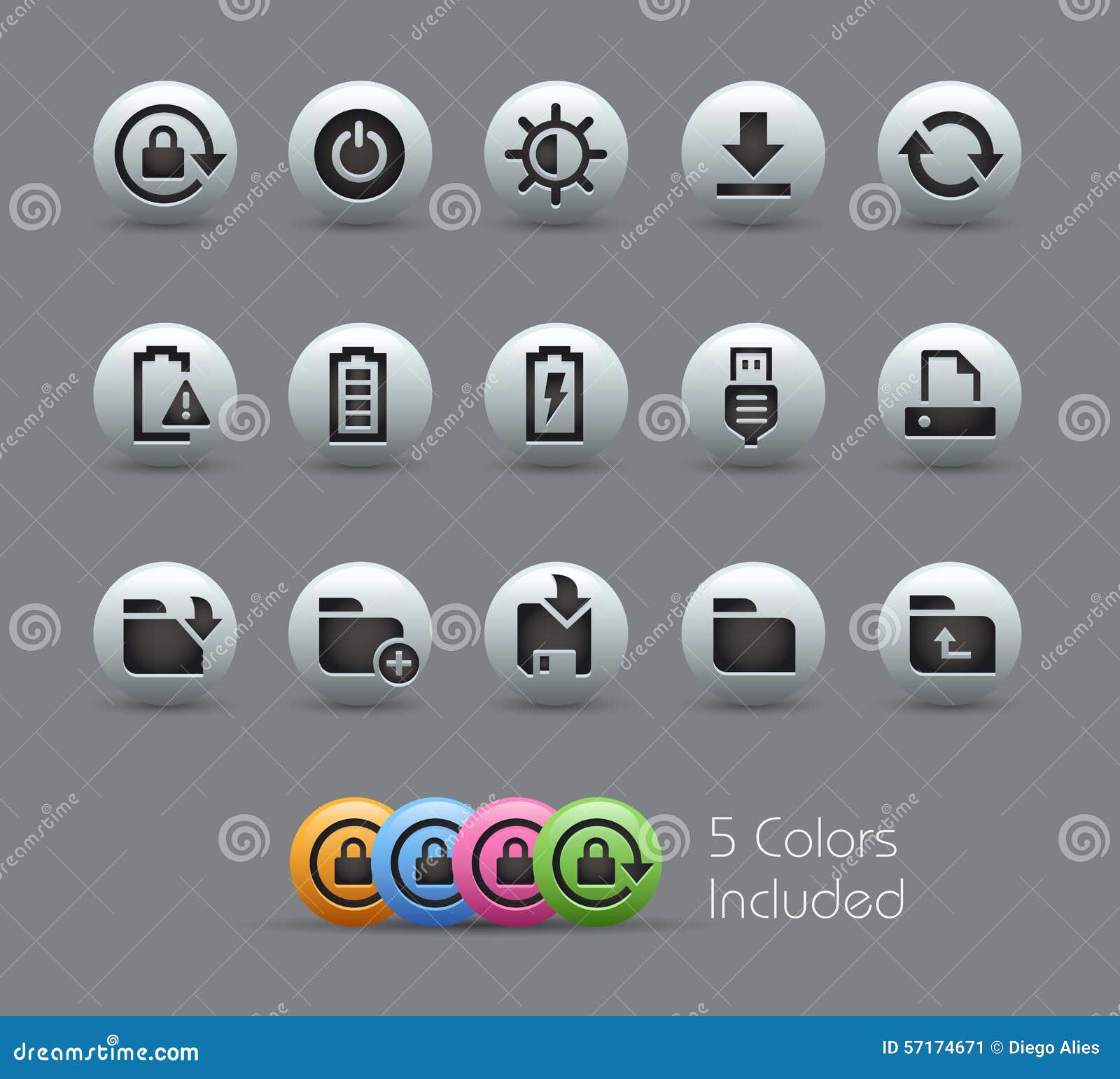 Energy and Storage Icons stock vector. Illustration of mobile - 57174671