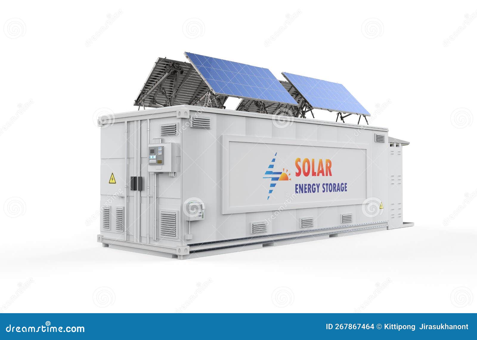 Energy Storage System or Battery Container Unit with Solar Power Stock ...