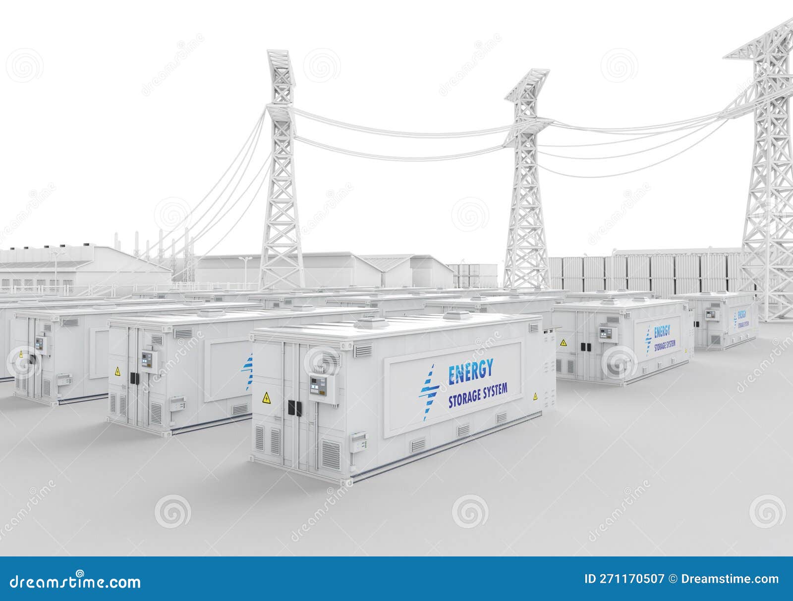 Energy Storage System or Battery Container Unit with White Industry ...