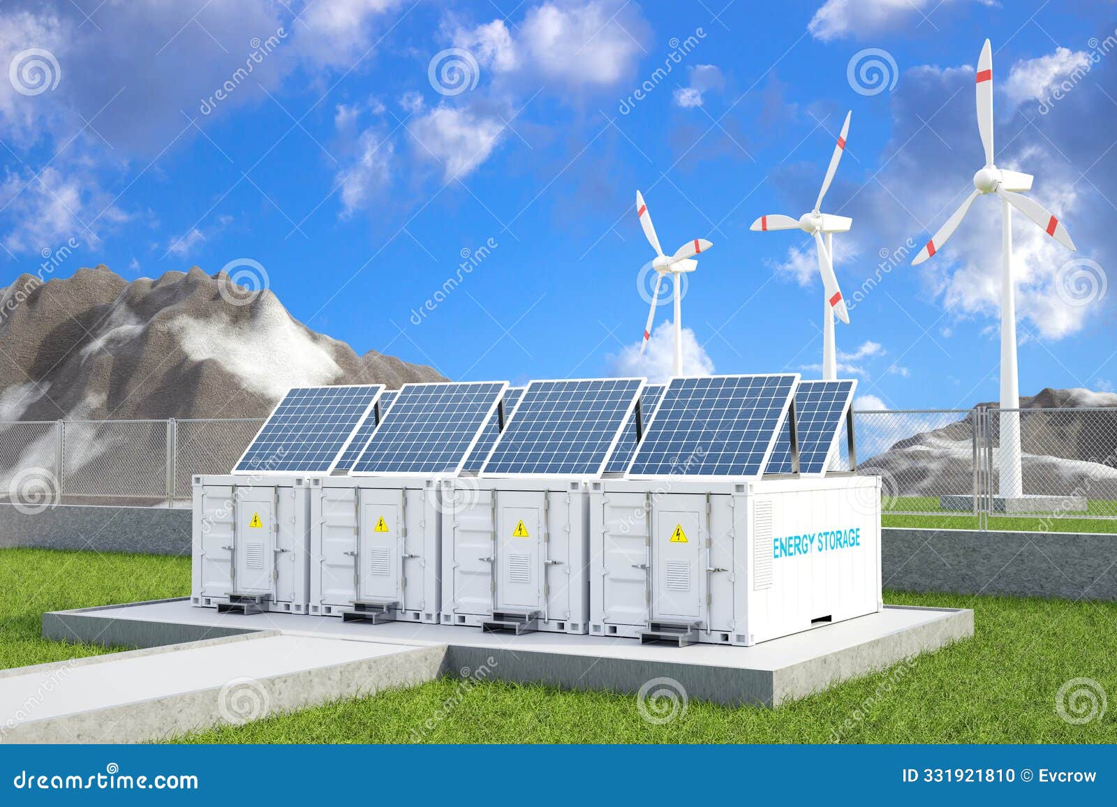 Energy Storage Systems or Battery Container Units with Solar Panels and ...