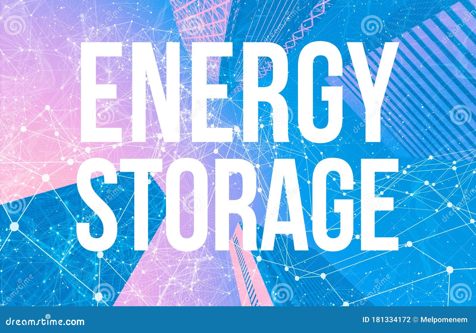 Energy Storage Theme with Abstract Patterns and Skyscrapers Stock ...