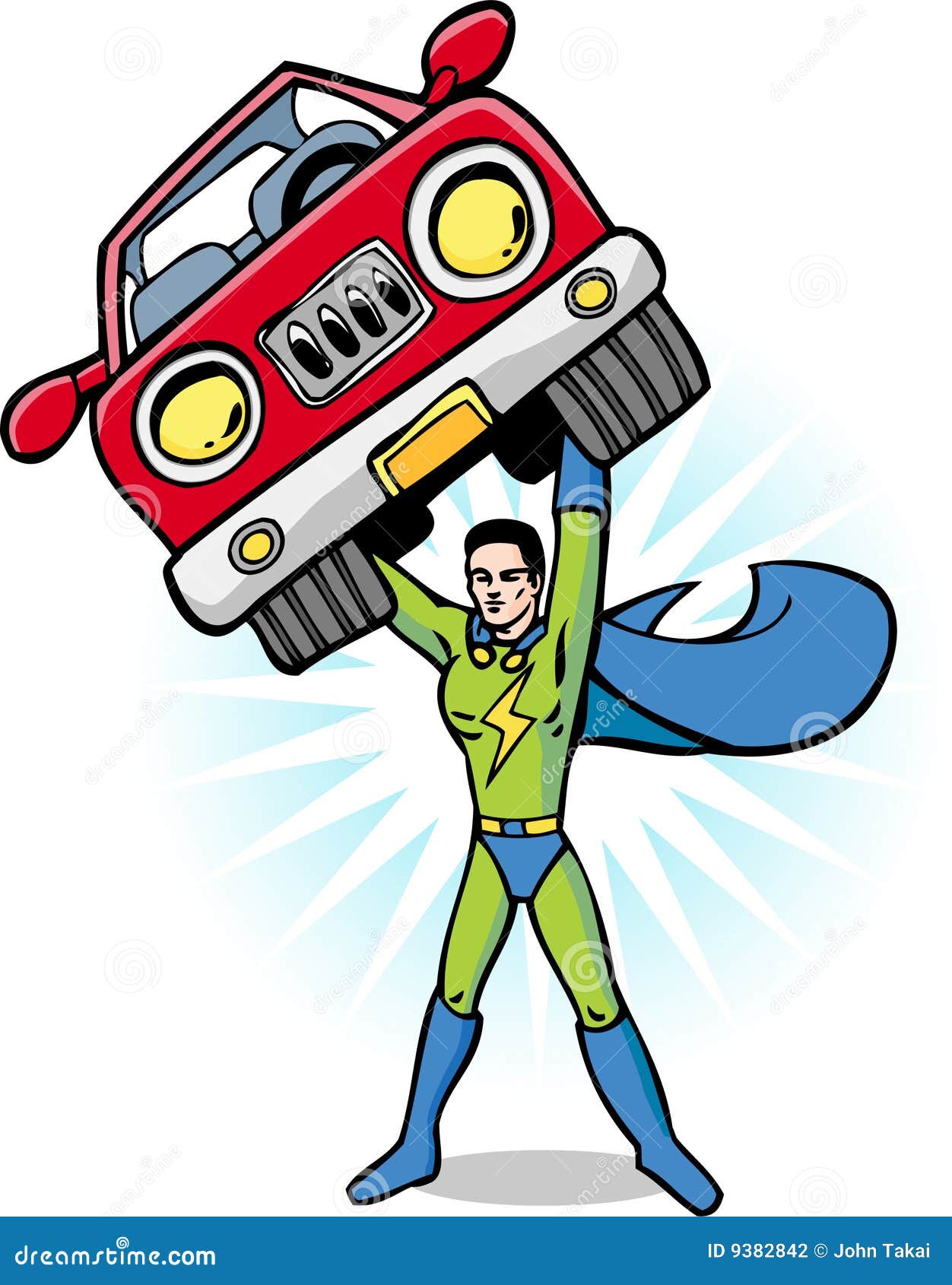 Superhero Lifting Heavy Box Vector Illustration | CartoonDealer.com ...