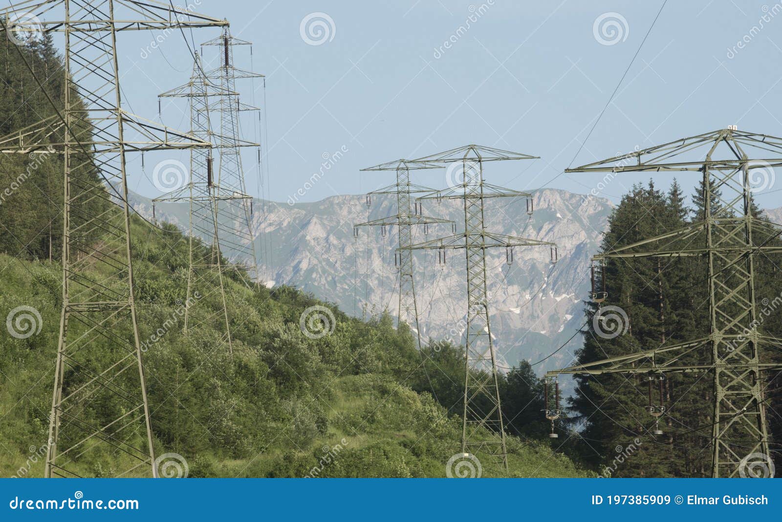Energy Supply with a 380 Kv Power Line Stock Image - Image of ...