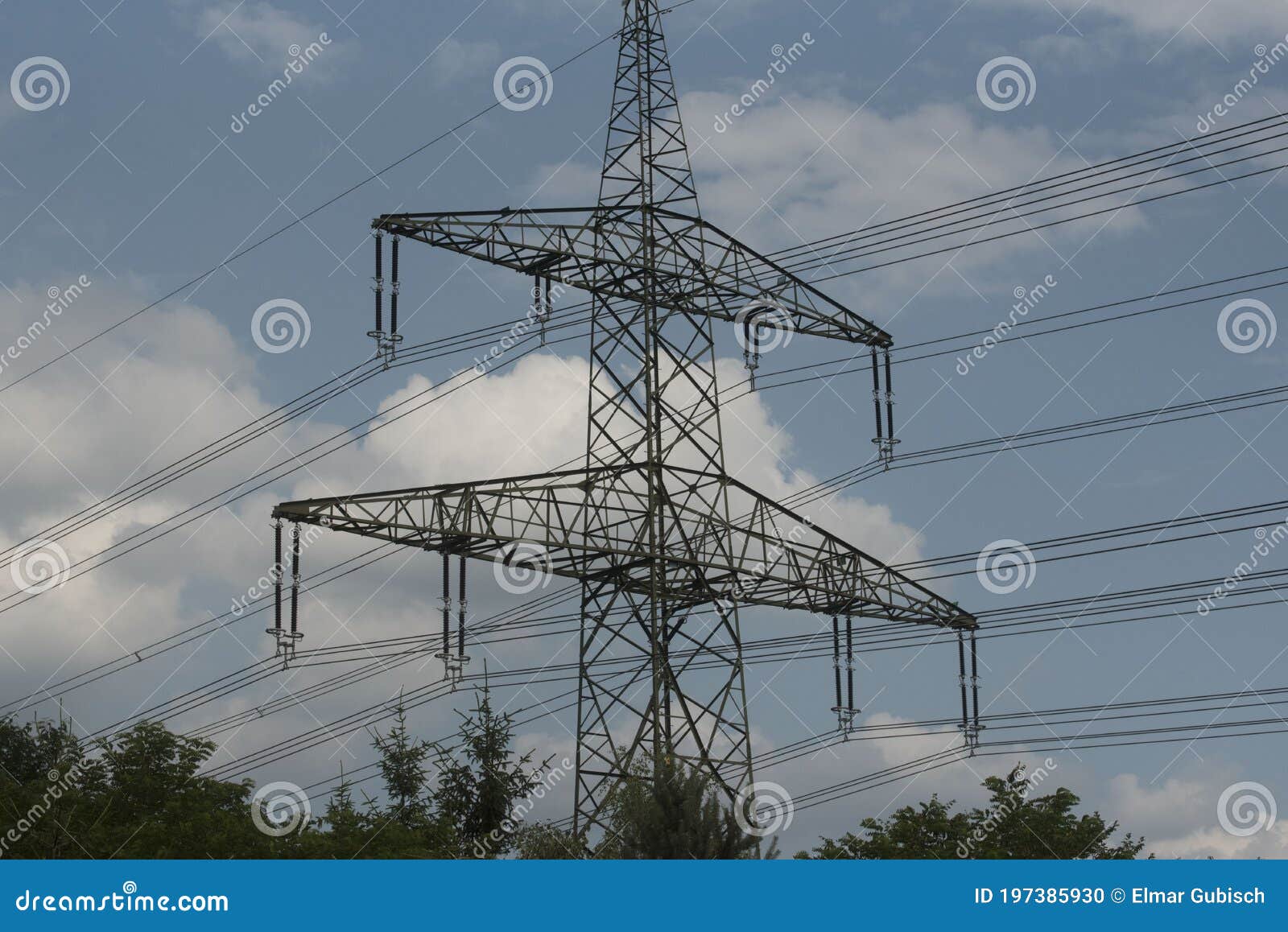 Energy Supply with a 380 Kv Power Line Stock Photo - Image of energy ...