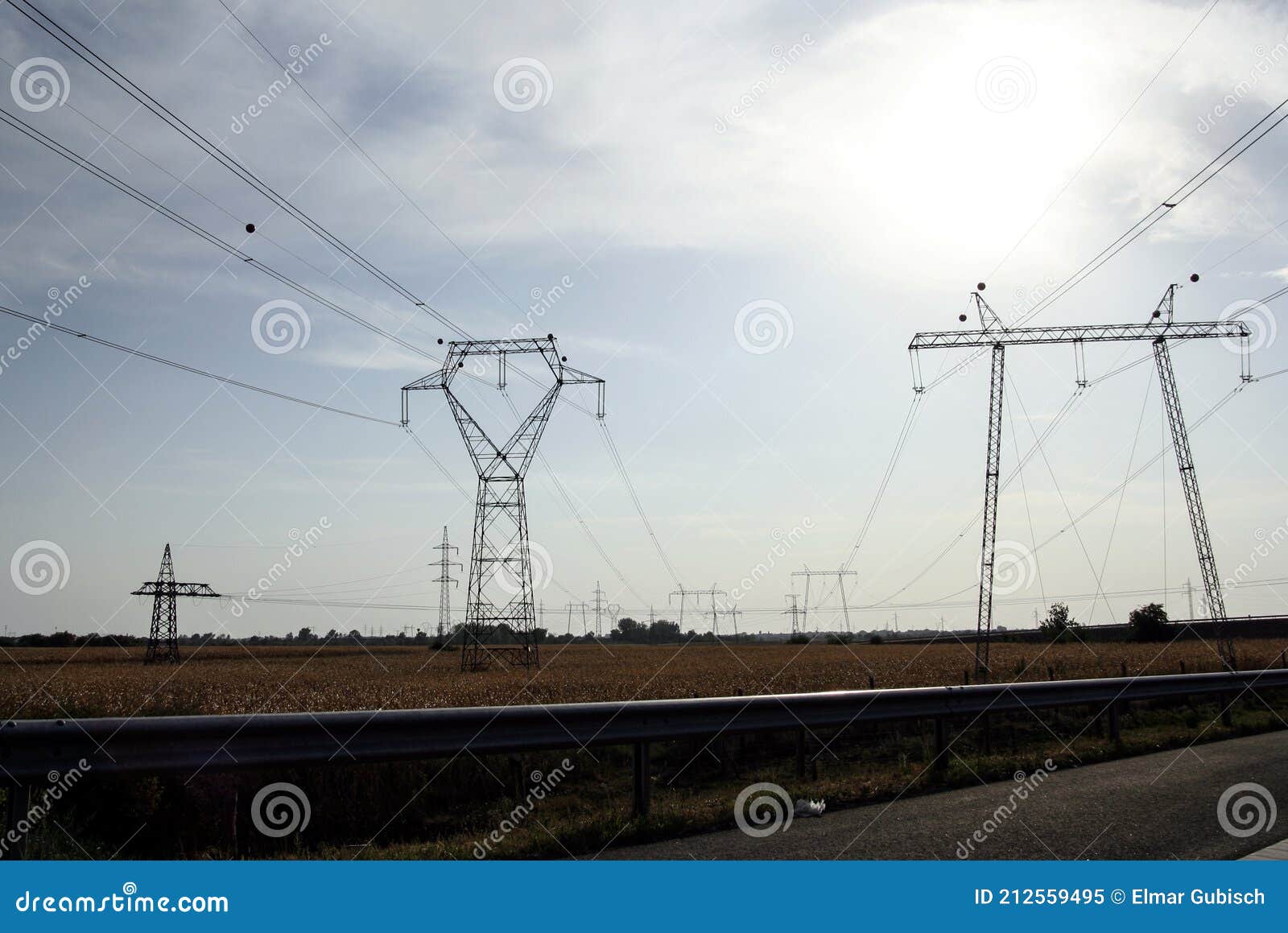 Energy Supply with a 380 Kv Power Line Stock Image - Image of landscape ...
