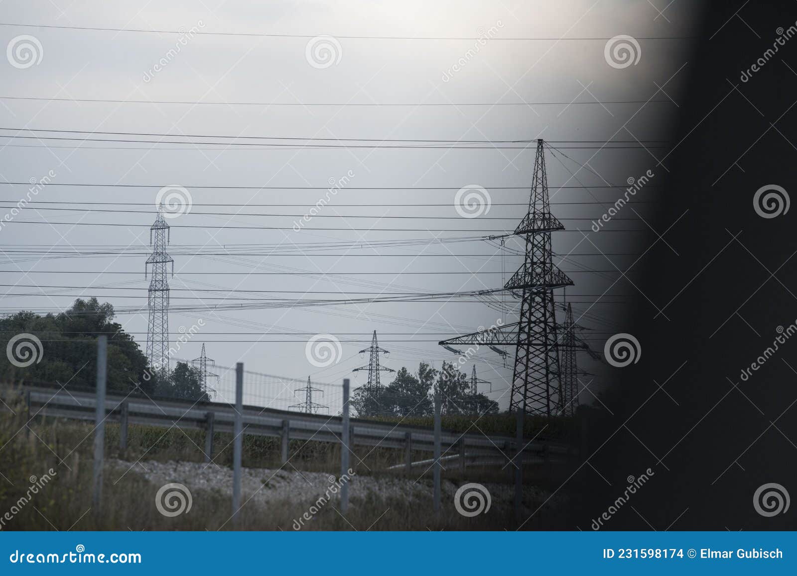 Energy Supply with a 380 Kv Power Line Stock Photo - Image of high ...