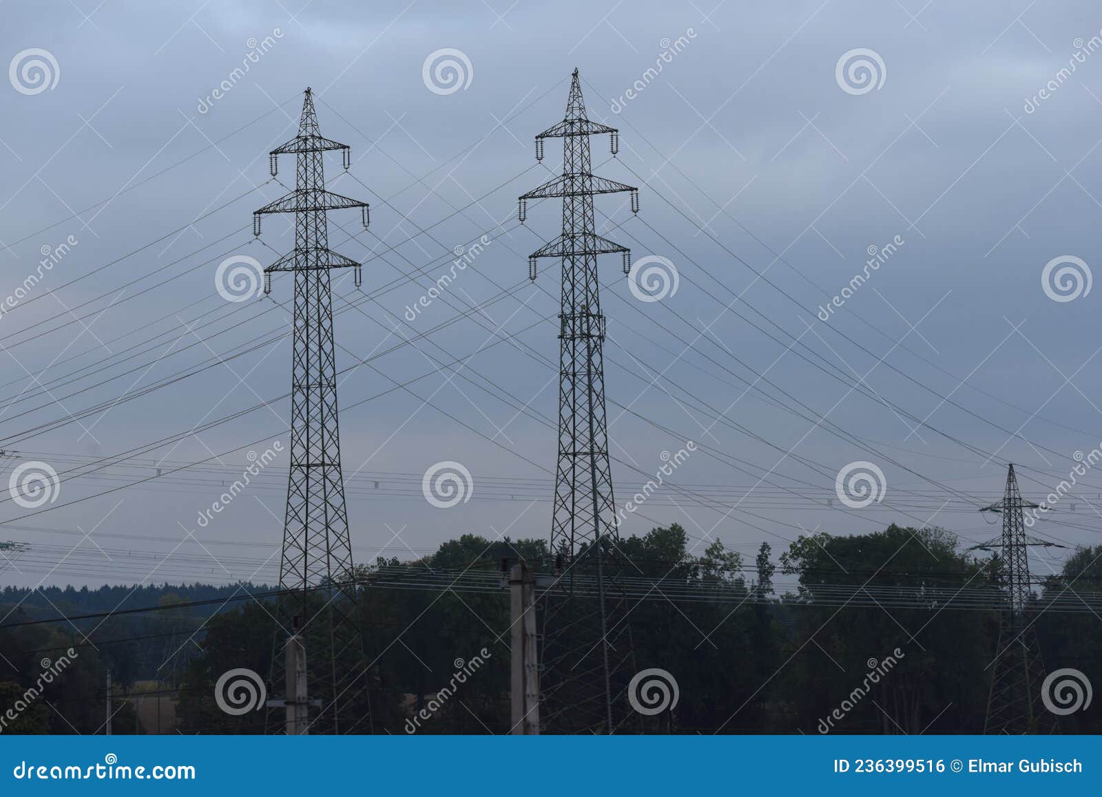 Energy Supply with a 380 Kv Power Line Stock Photo - Image of power ...