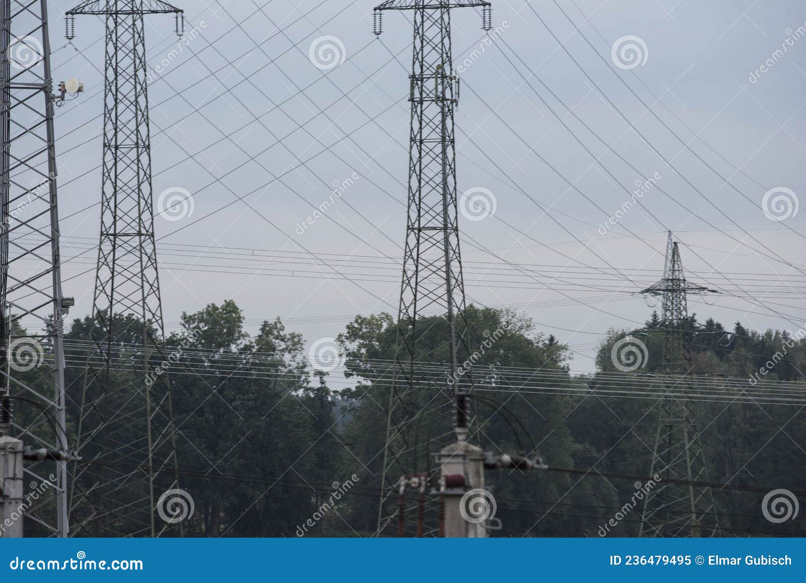 Energy Supply with a 380 Kv Power Line Stock Image - Image of industry ...