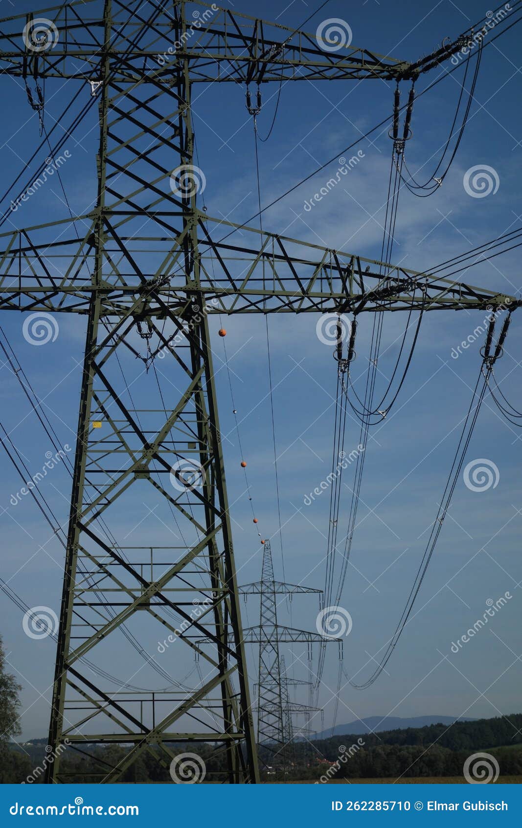 Energy Supply with a 380 Kv Power Line Stock Photo - Image of kilowatt ...