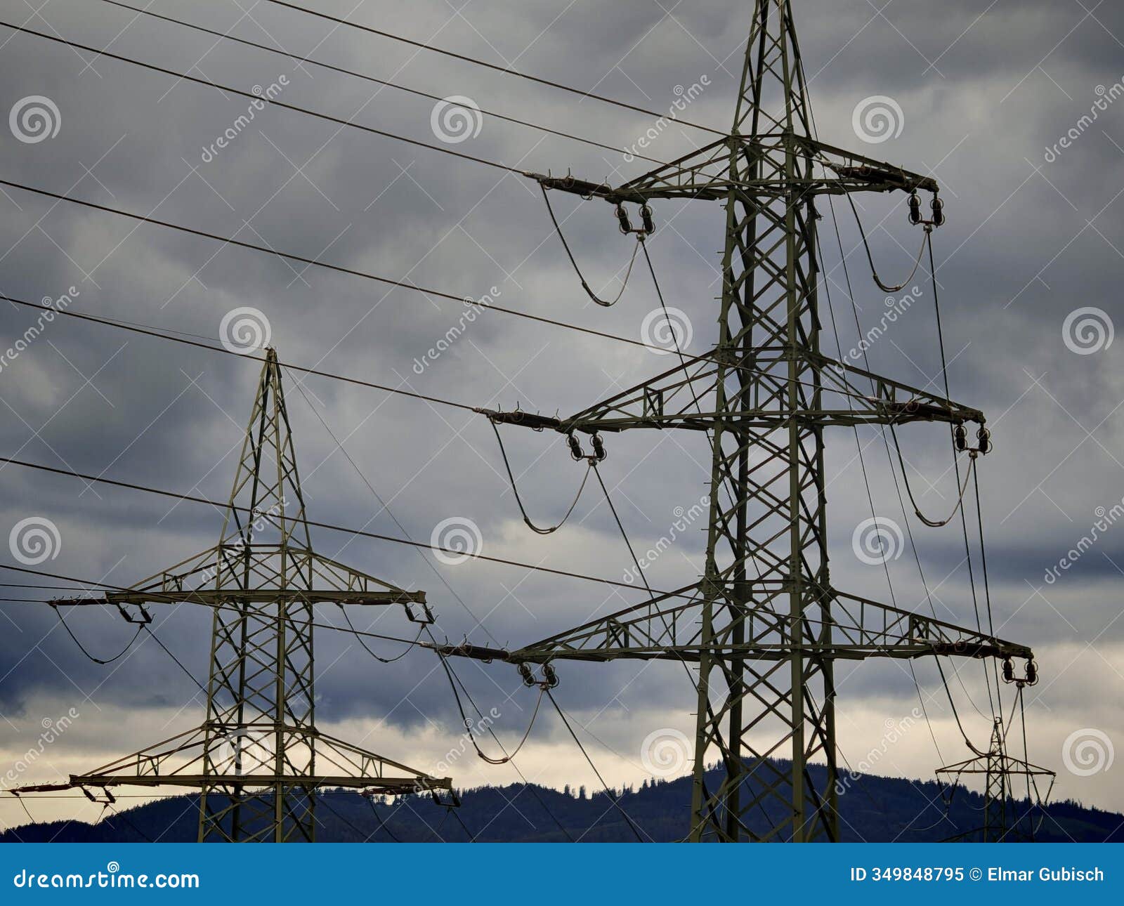 Energy Supply with a 380 Kv Power Line Stock Image - Image of hours ...