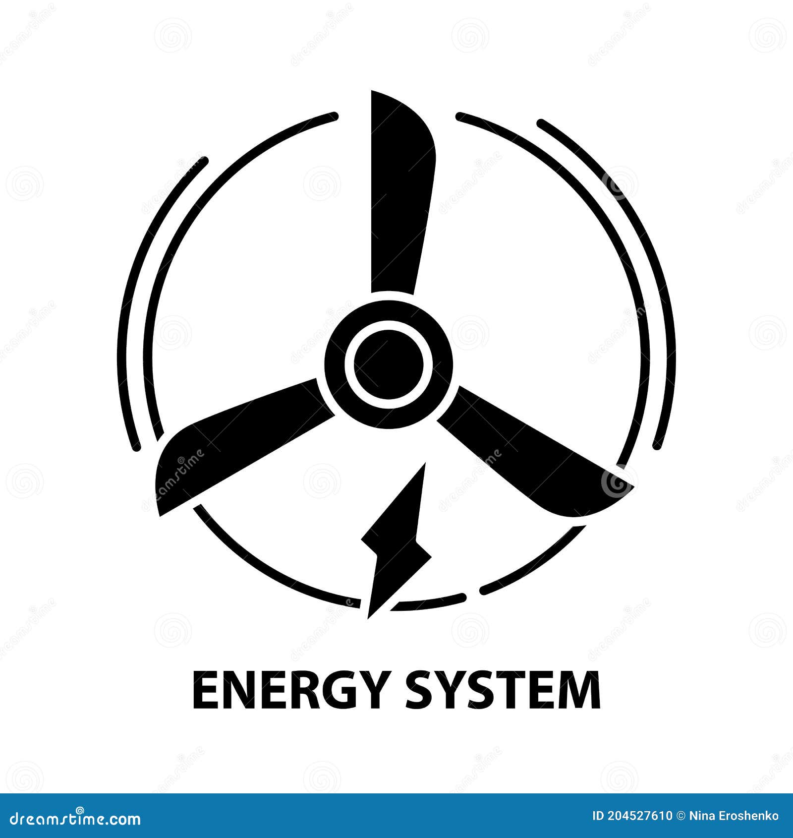 Energy System Icon, Black Vector Sign with Editable Strokes, Concept ...