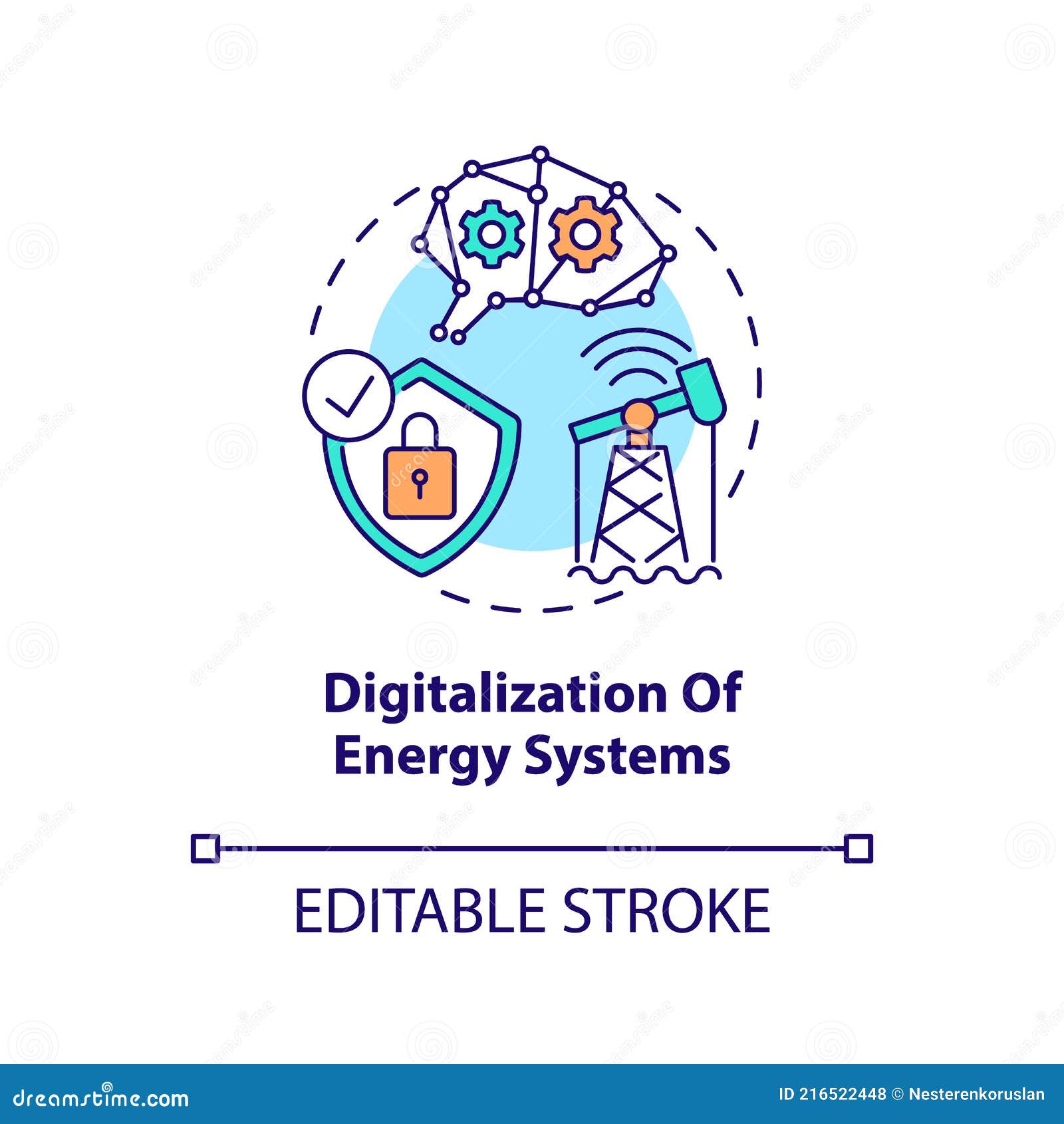 Energy Systems Digitalization Concept Icon Vector Illustration ...