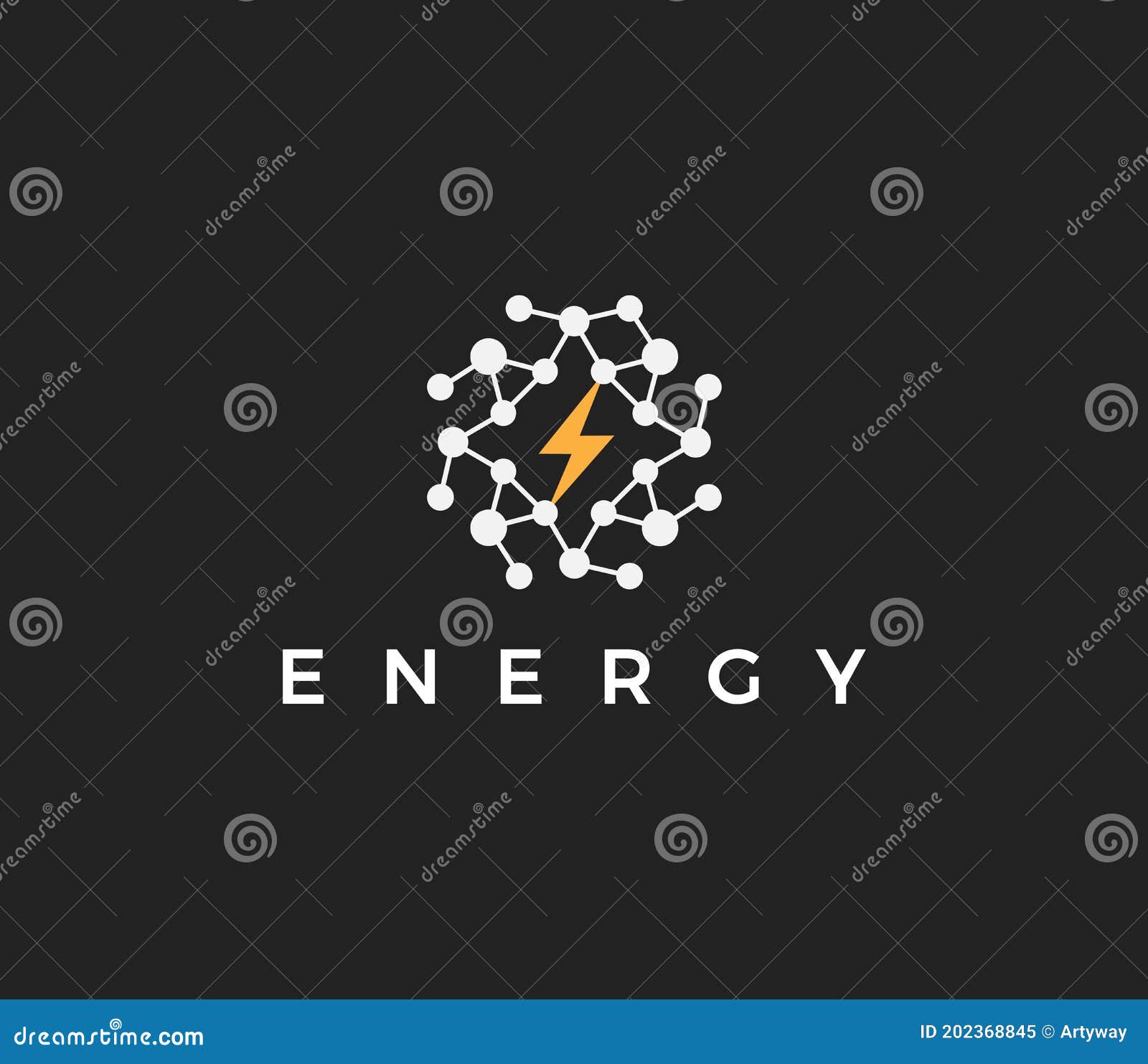 Energy Technology Flat Style Vector Logo Concept. Abstract Round ...