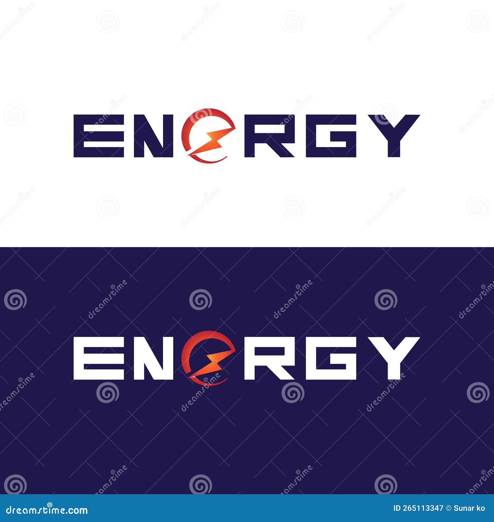 Energy Text Font Dynamic Logo with Lightning - Modern Energy Logo Stock ...