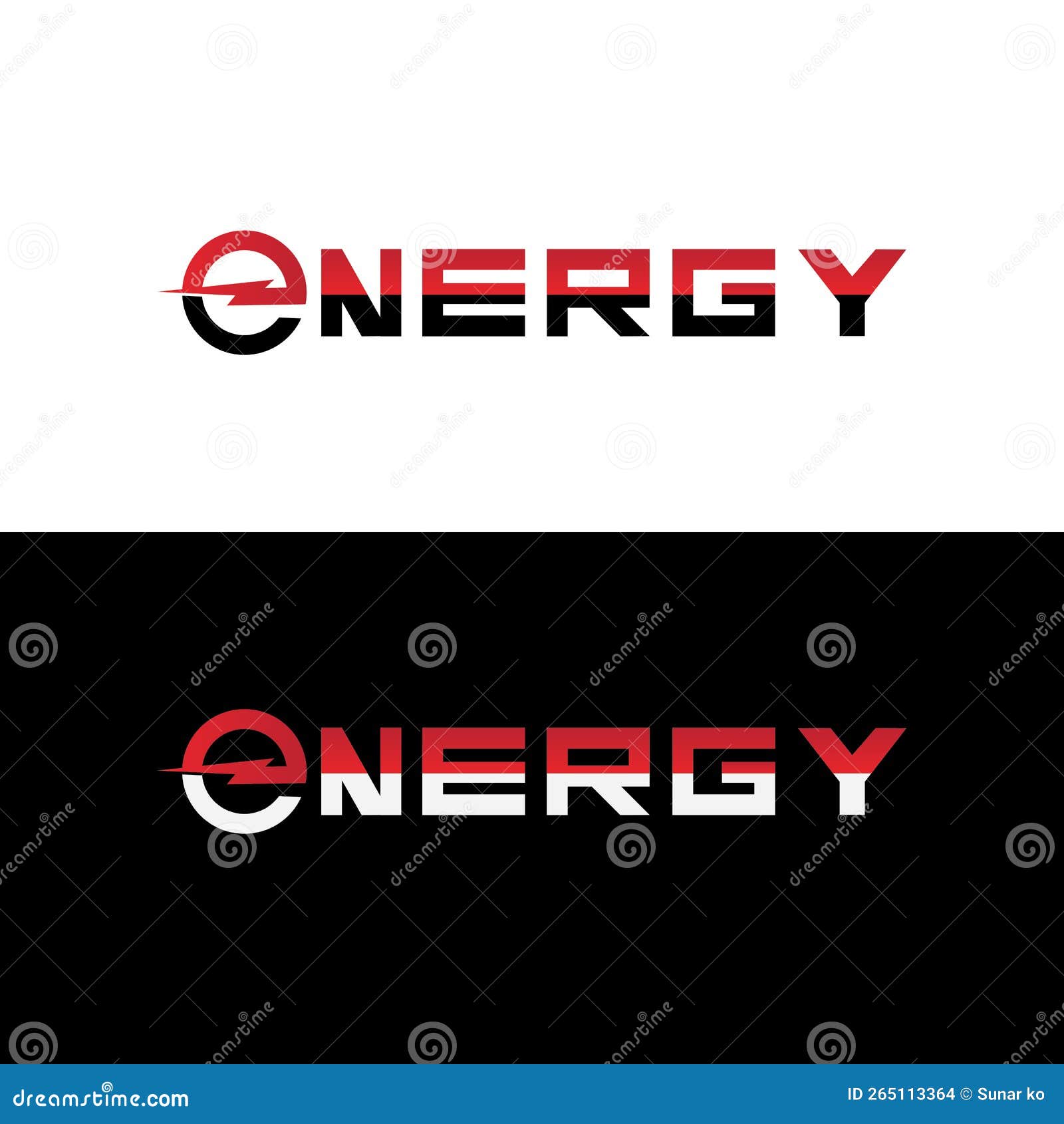 Energy Text Font Dynamic Logo with Lightning - Modern Energy Logo Stock ...