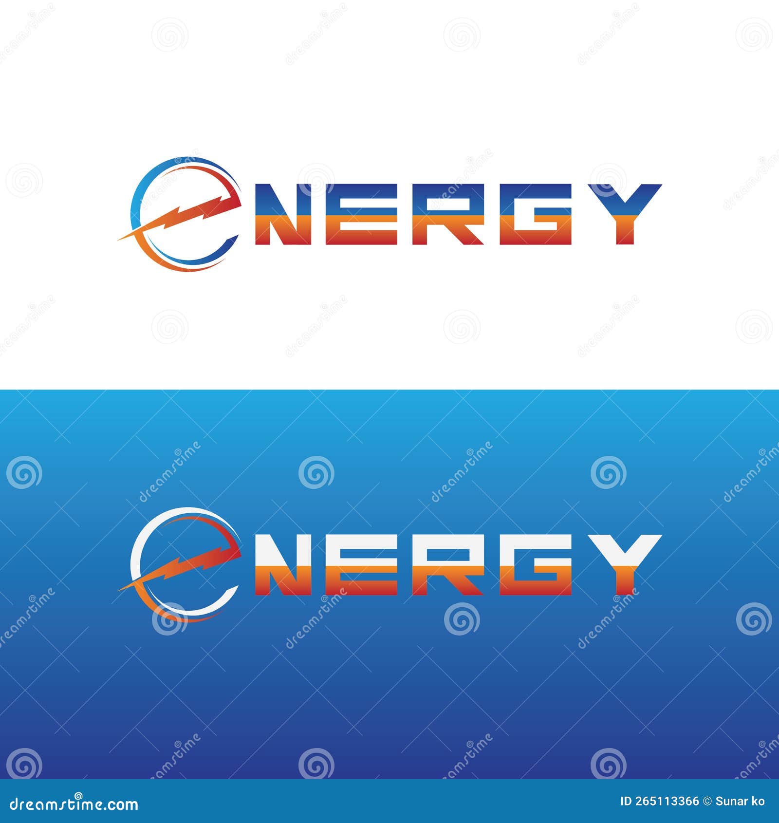 Energy Text Font Dynamic Logo with Lightning - Modern Energy Logo Stock ...