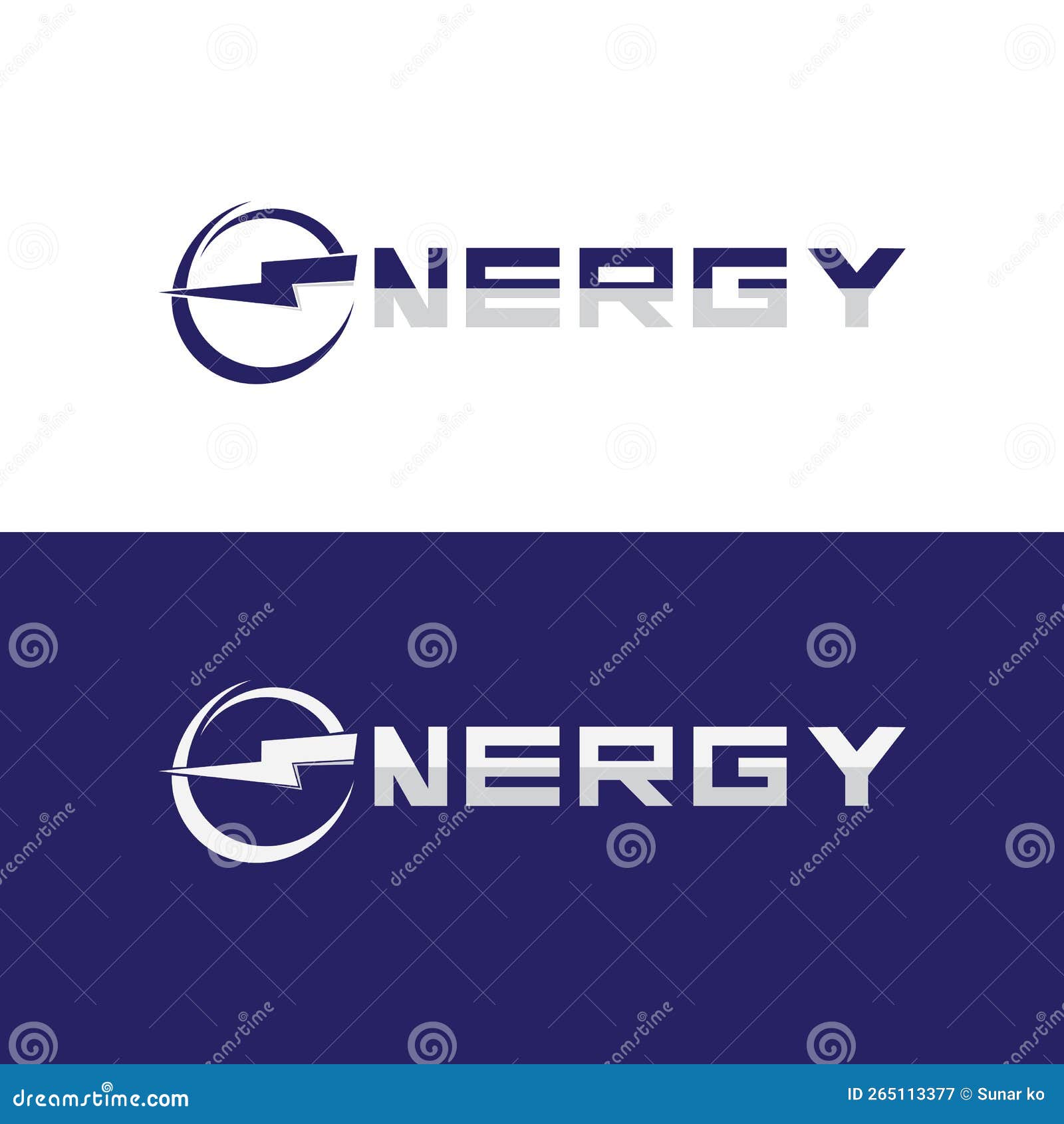 Energy Text Font Dynamic Logo with Lightning - Modern Energy Logo Stock ...