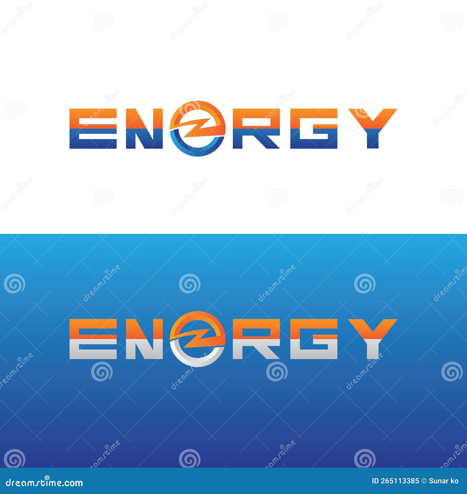 Energy Text Font Dynamic Logo with Lightning - Modern Energy Logo Stock ...