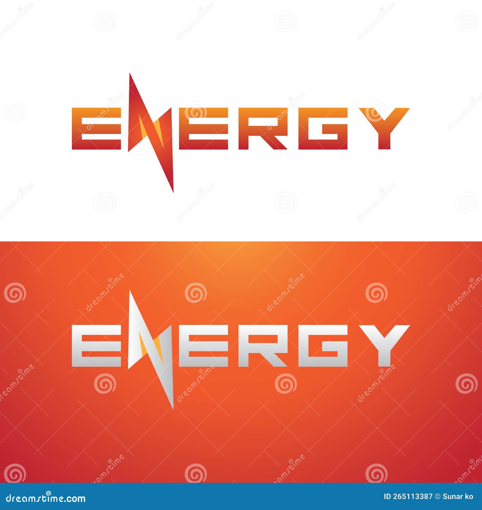 Energy Text Font Dynamic Logo with Lightning - Modern Energy Logo Stock ...