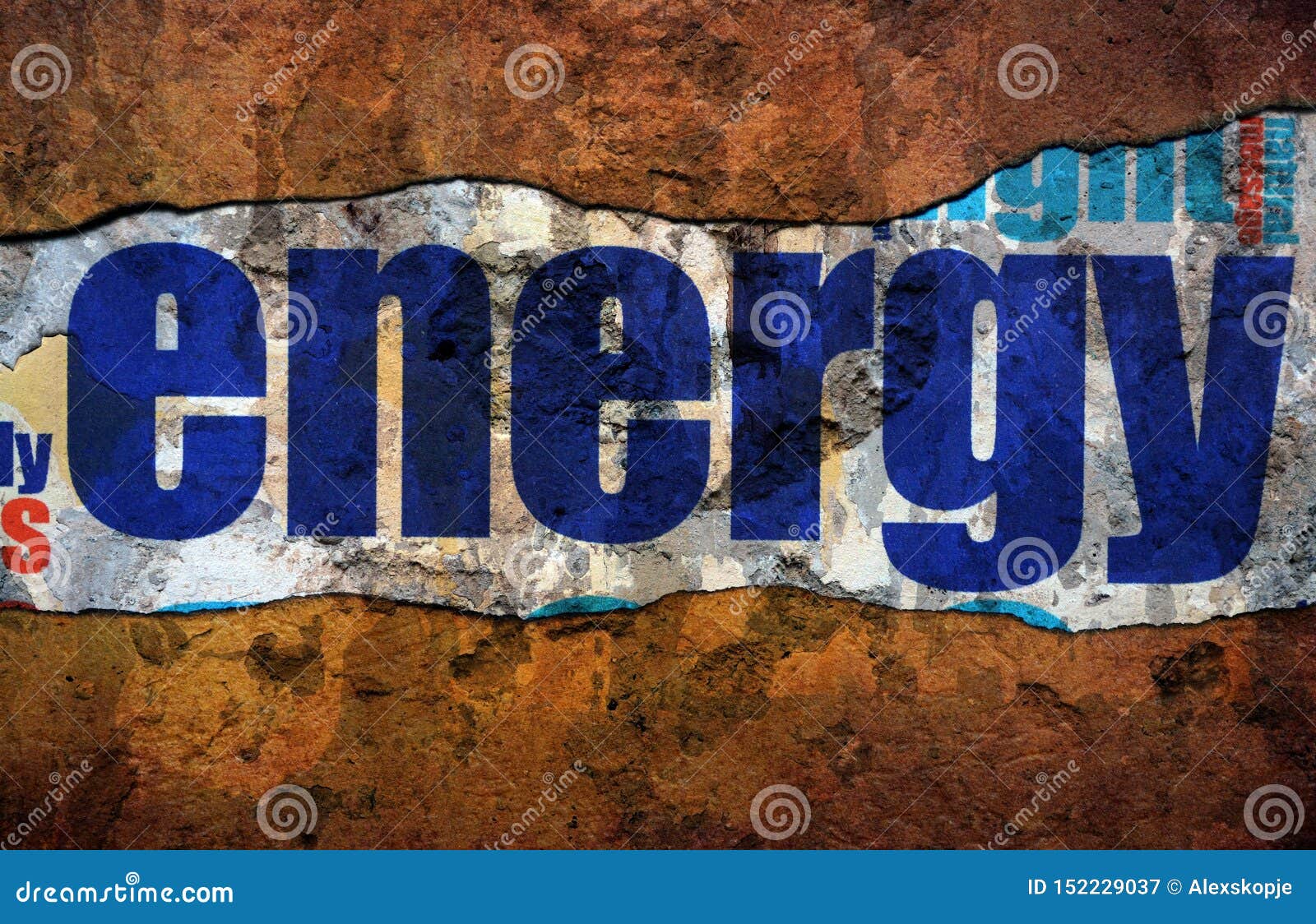 Energy text on torn paper stock image. Image of evening - 152229037