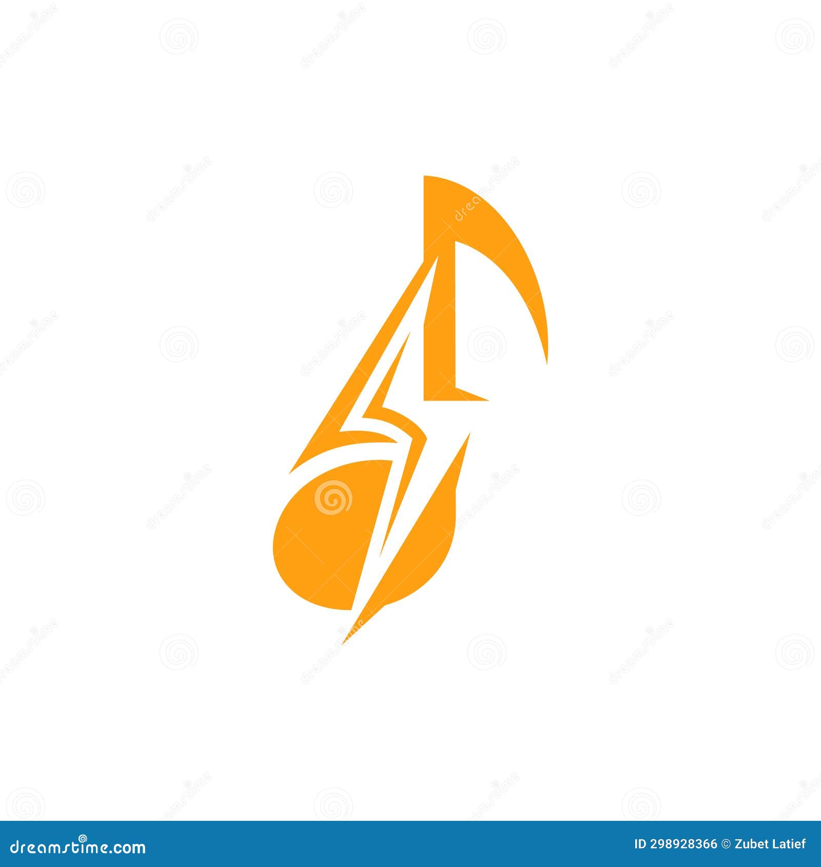 Energy and Thunder Electricity Symbol Concept. Musical Note Vector ...