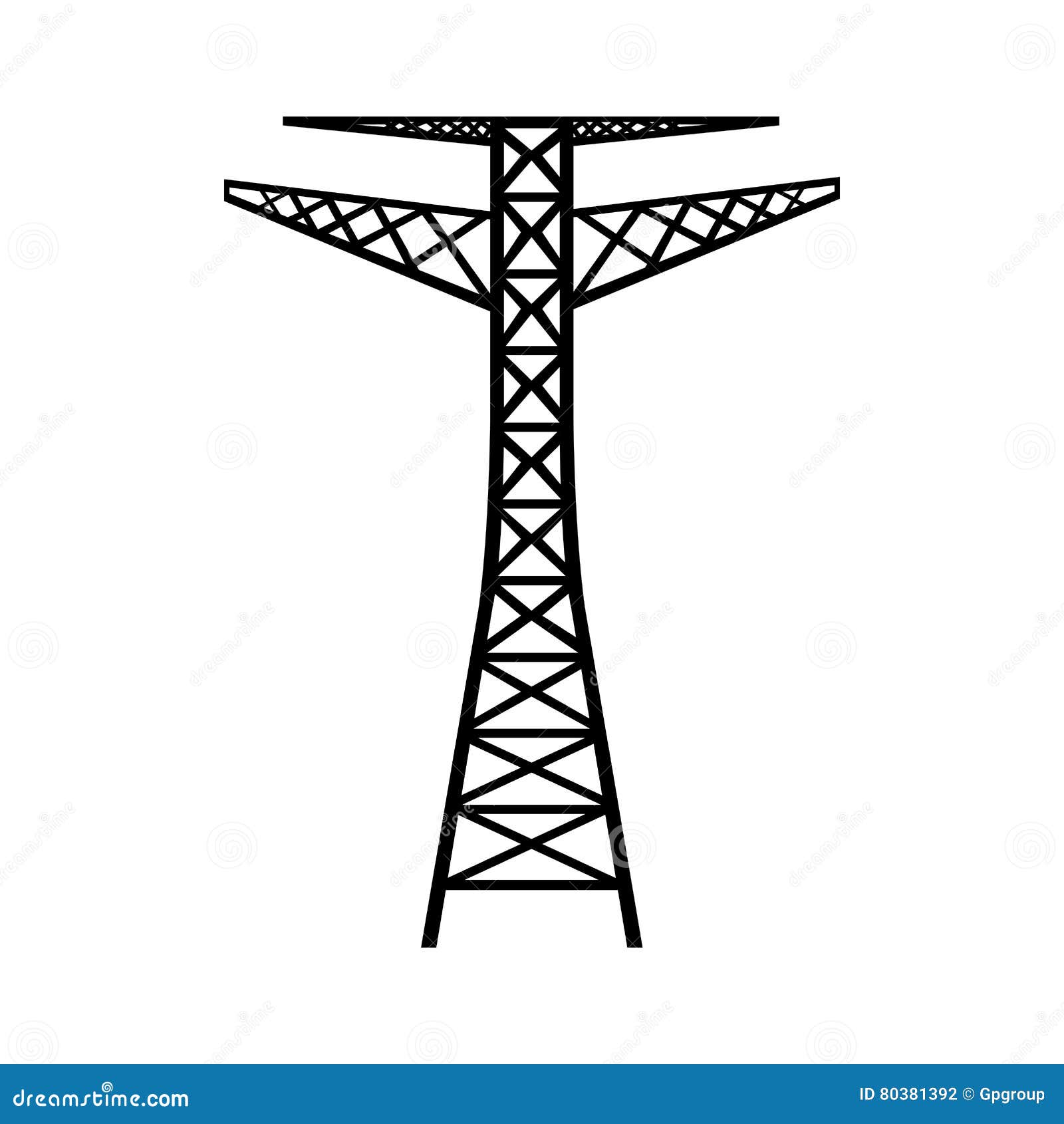 Energy tower icon image stock vector. Illustration of abstract - 80381392