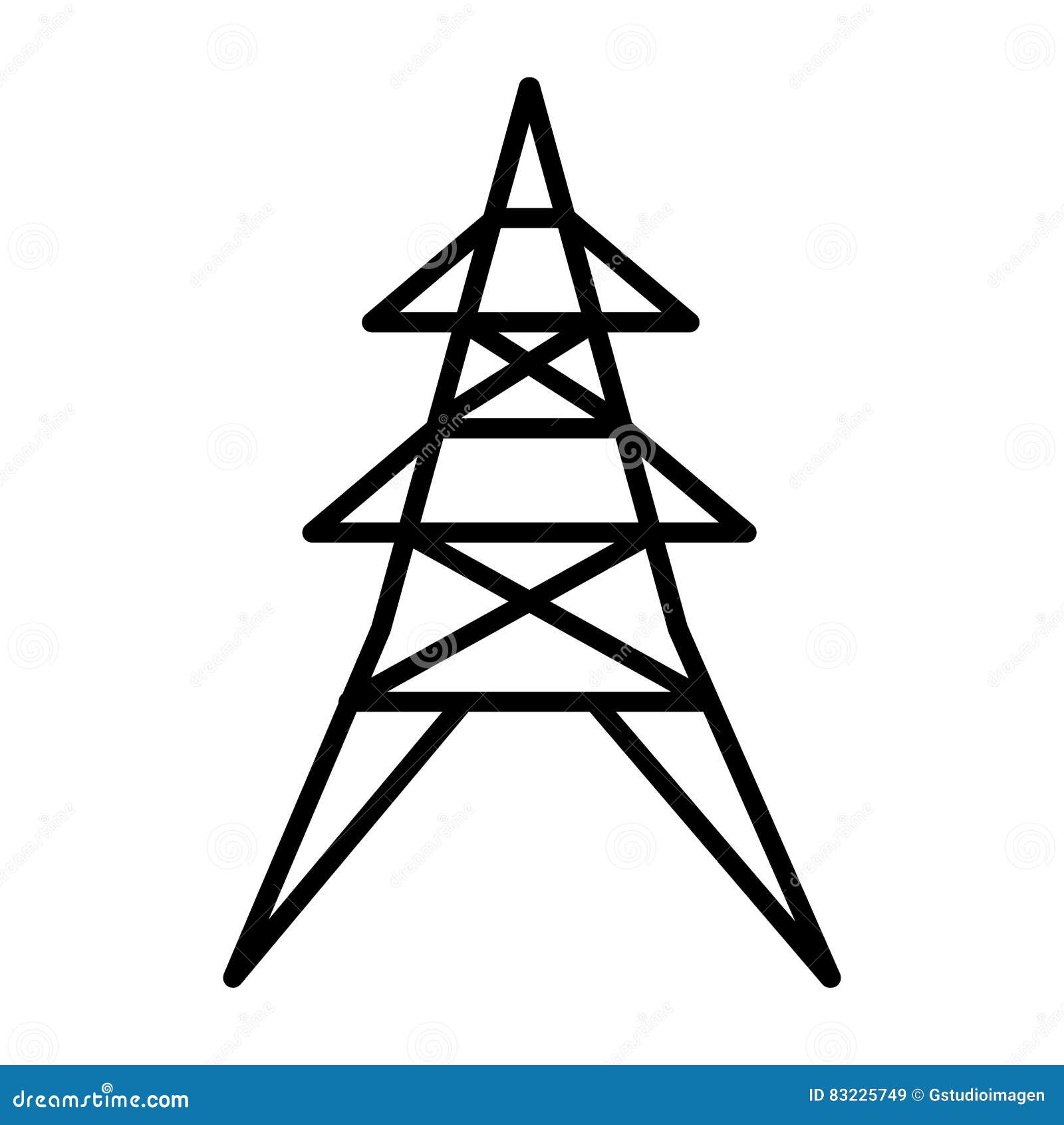 Energy tower isolated icon stock illustration. Illustration of column ...