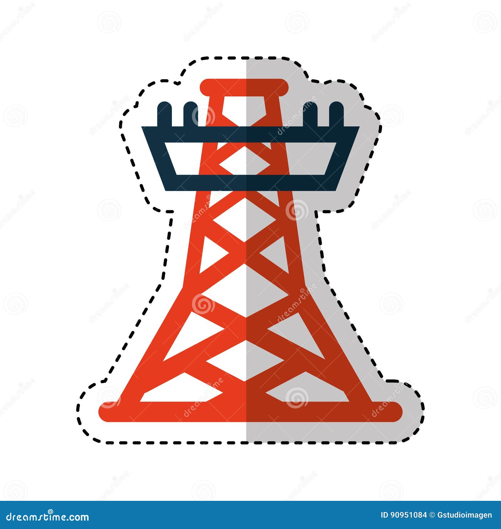 Energy tower isolated icon stock vector. Illustration of structure ...