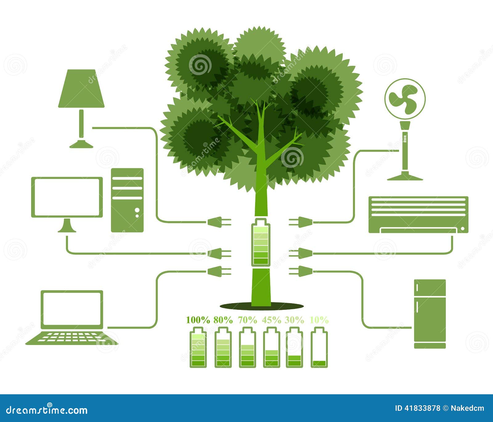 Energy from Tree Green Electronics Icon Stock Vector - Illustration of ...
