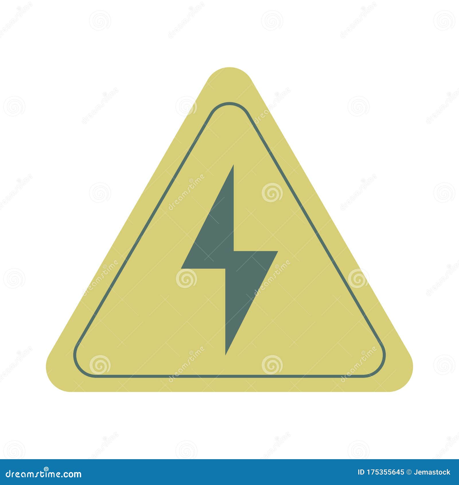 Energy Triangle Label Caution Icon Stock Vector - Illustration of ...