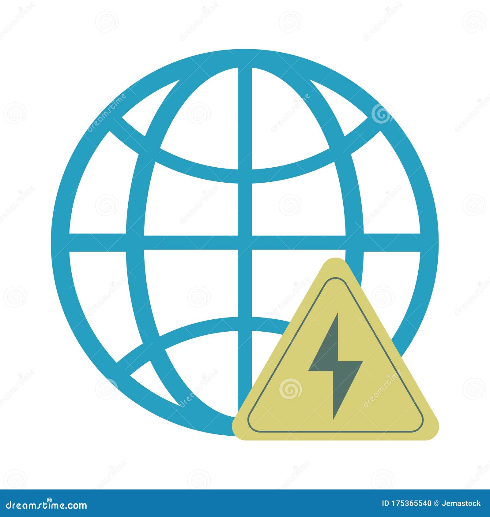 Energy Triangle Label Caution with Sphere Stock Vector - Illustration ...