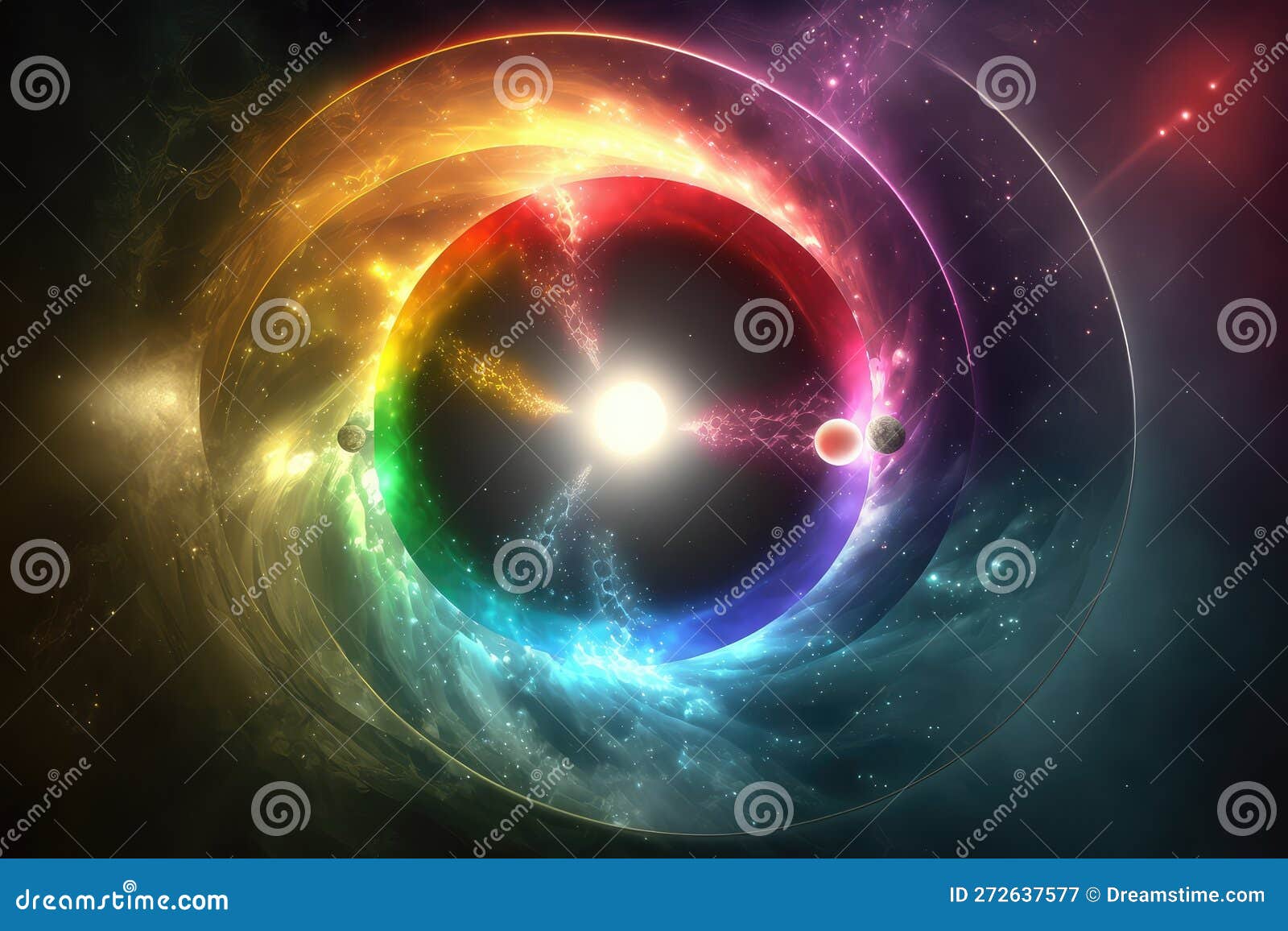 Energy of the Universe, Manifested in a Rainbow of Light Stock ...